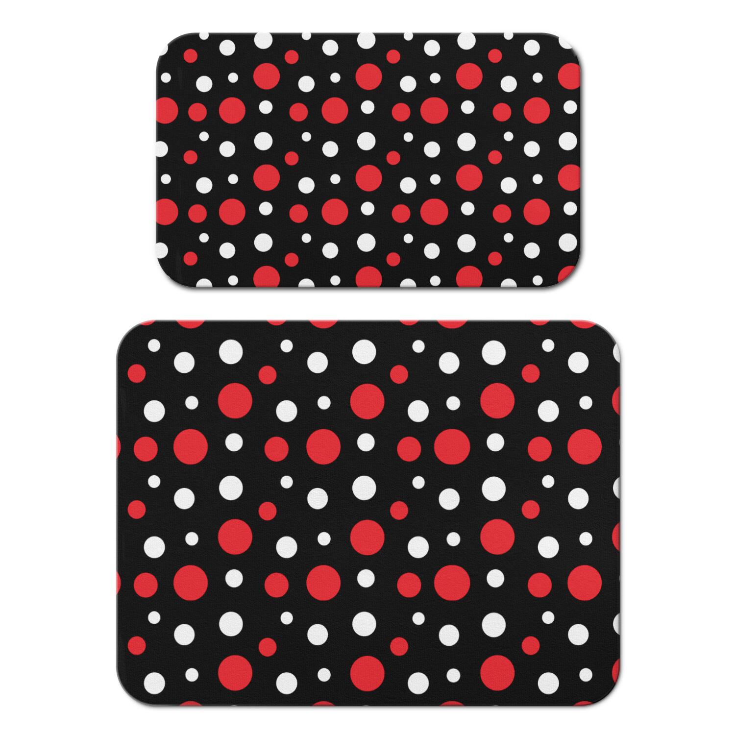 Colorful Dots Dish Drying Mat Leak-Proof Coffee Mat with Stain-Hiding ...