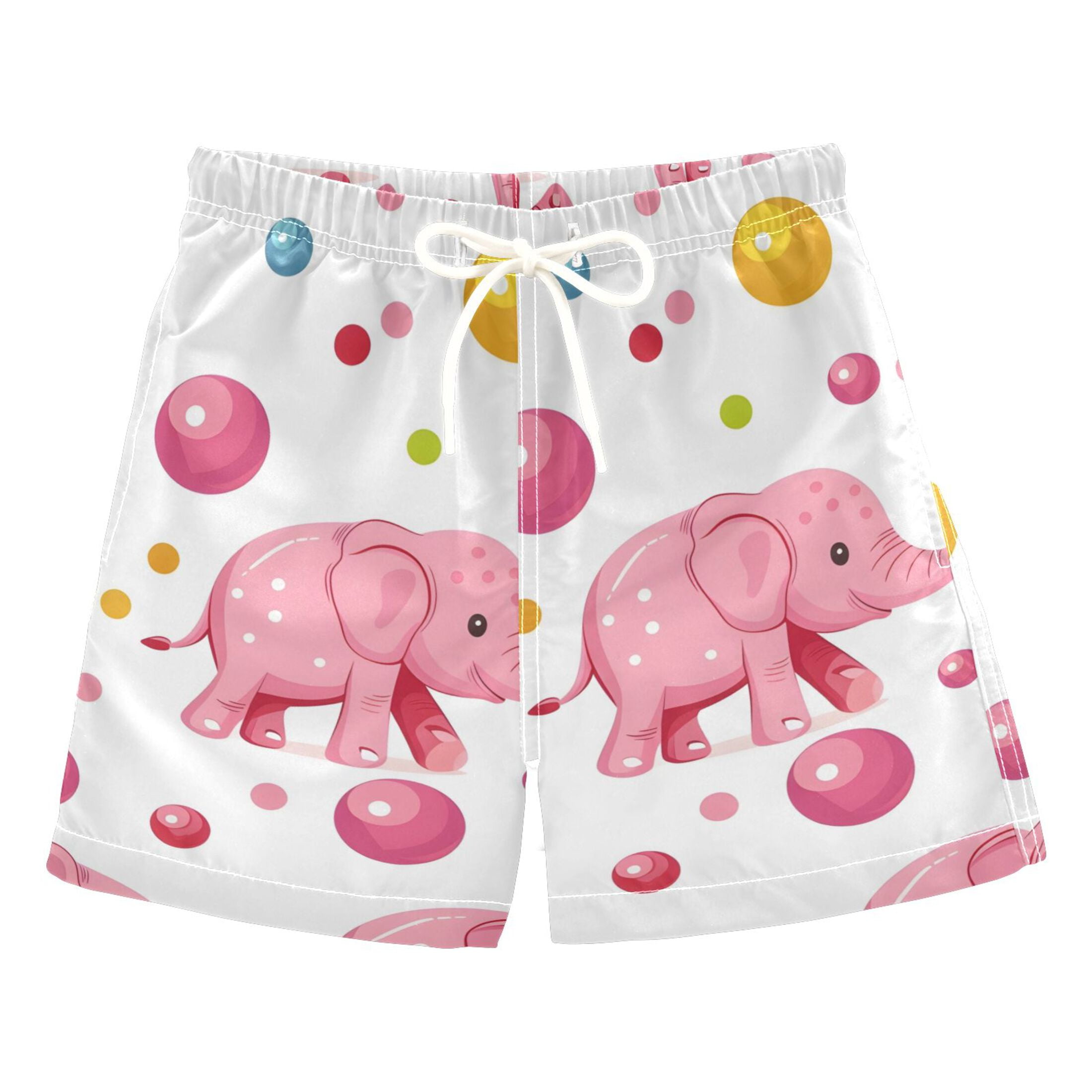Colorful Dots Elephants Balls Boys' Swim Trunks Board Shorts Beach ...