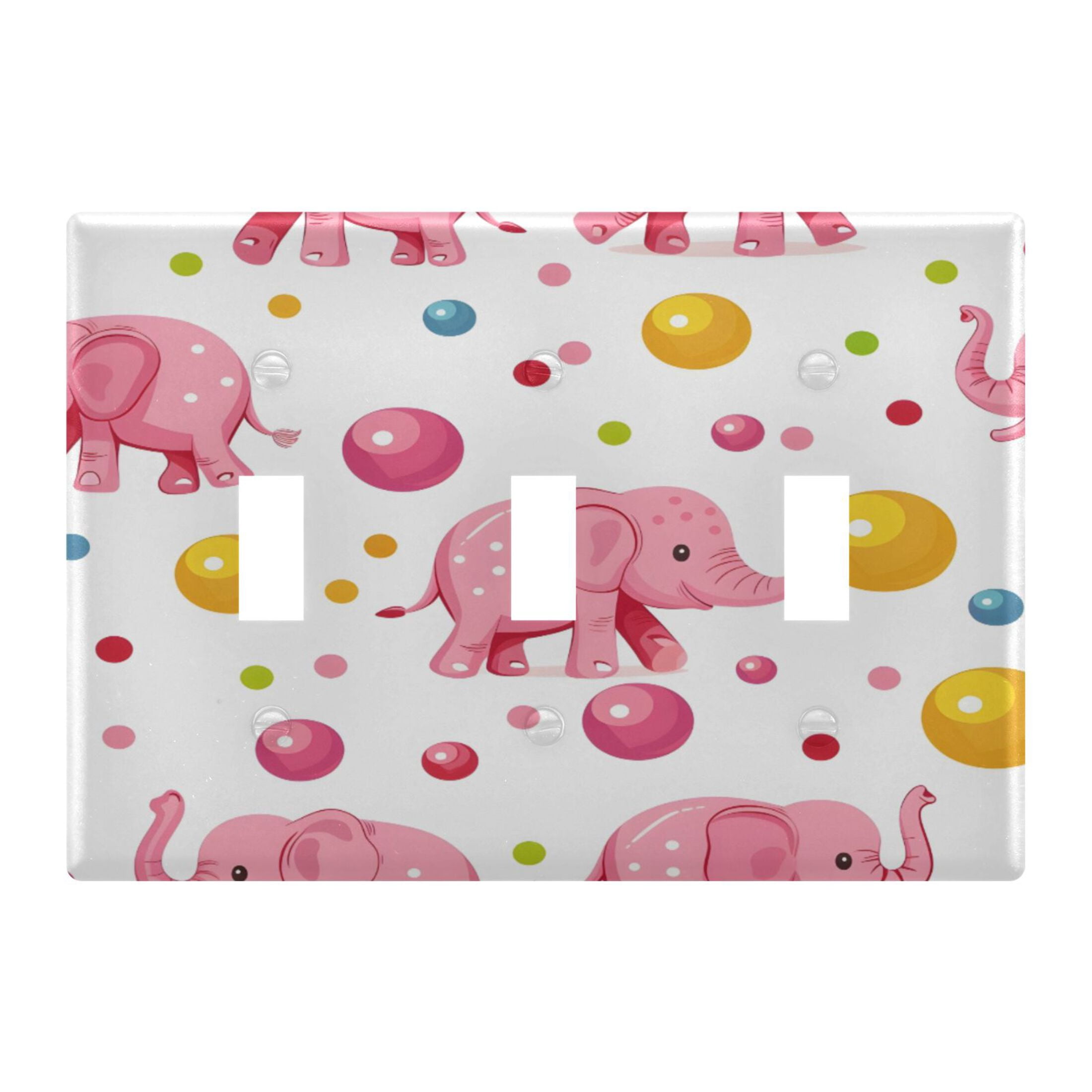 Colorful Dots Elephants Balls Light Switch Cover Electrical Outlet ...