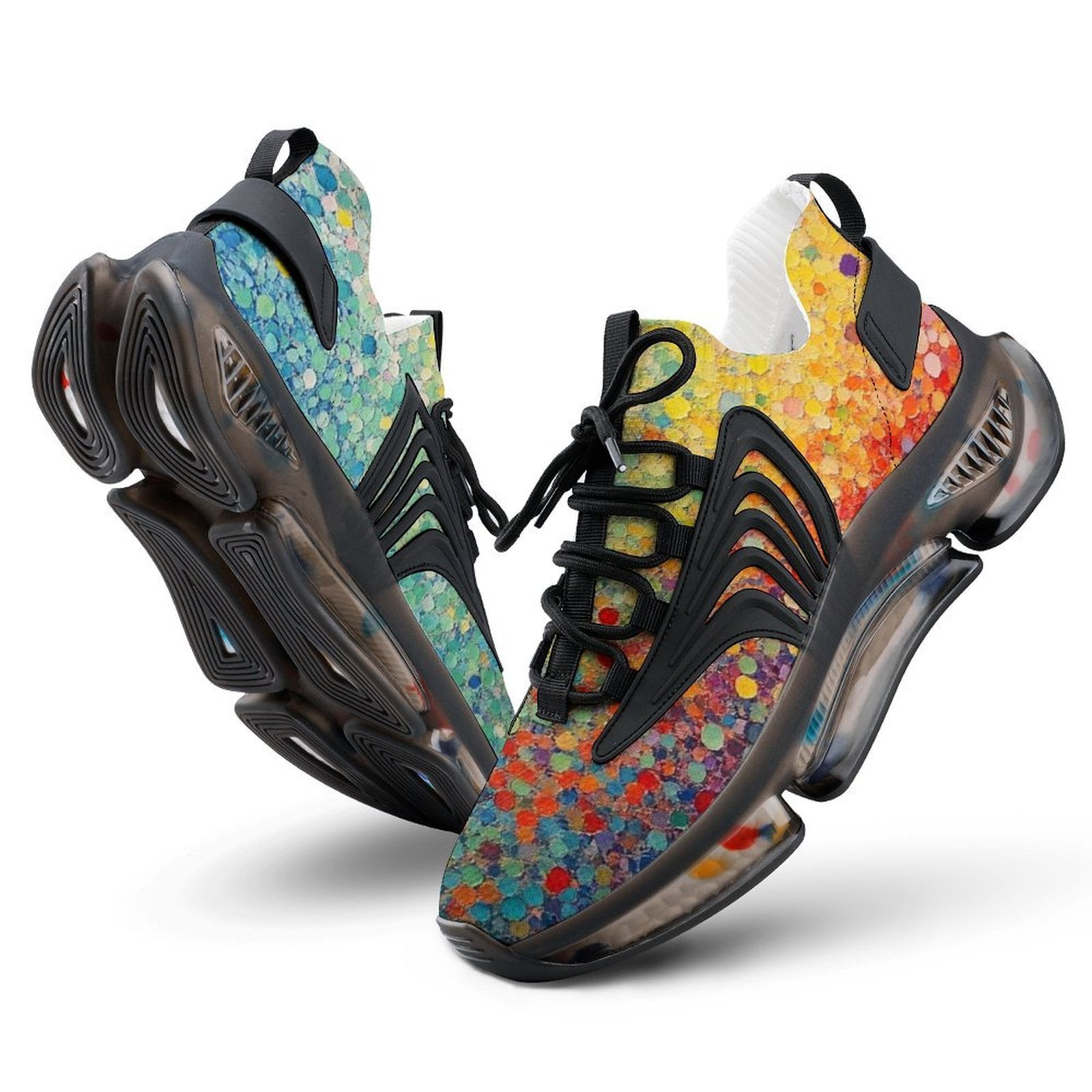 Colorful Dots Rainbow Textured Art Walking Shoes for Men Woman ...