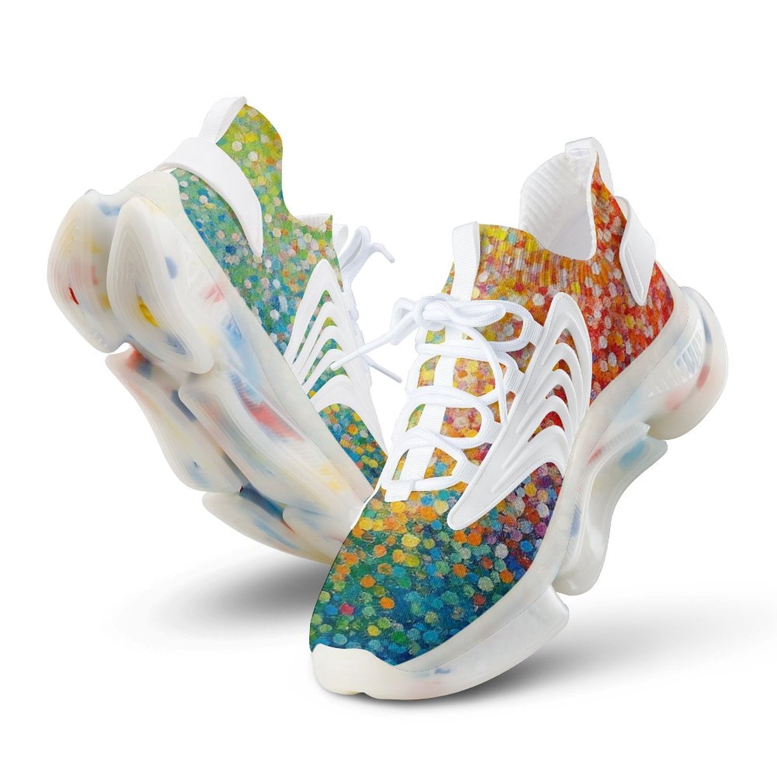 Colorful Dots Vibrant Art Rainbow Walking Shoes for Men Woman ...