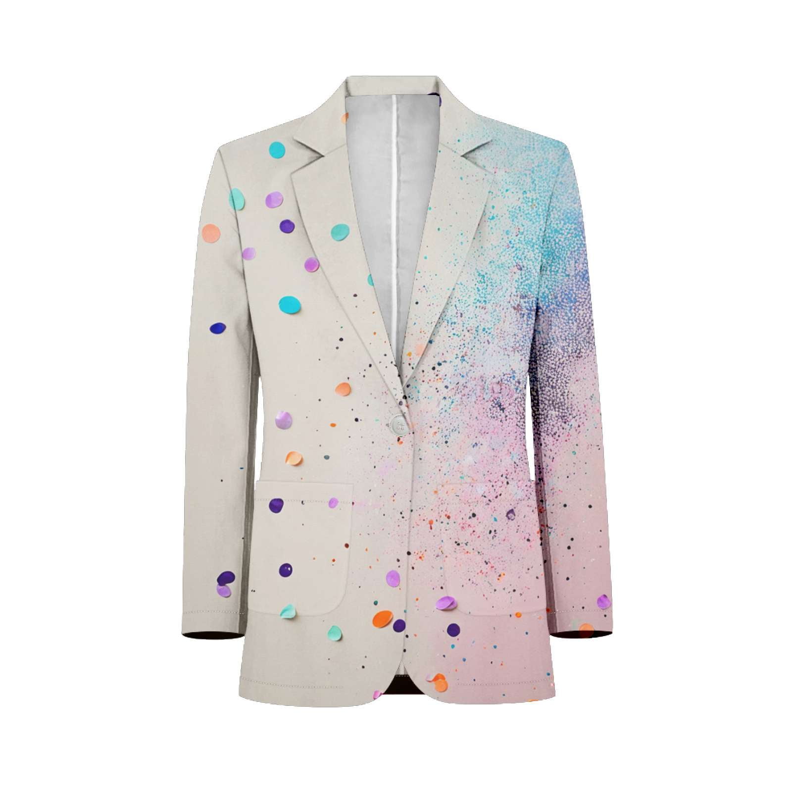 Colorful Dots Wave Art Customized Men's Suits full man Shawl Collar ...