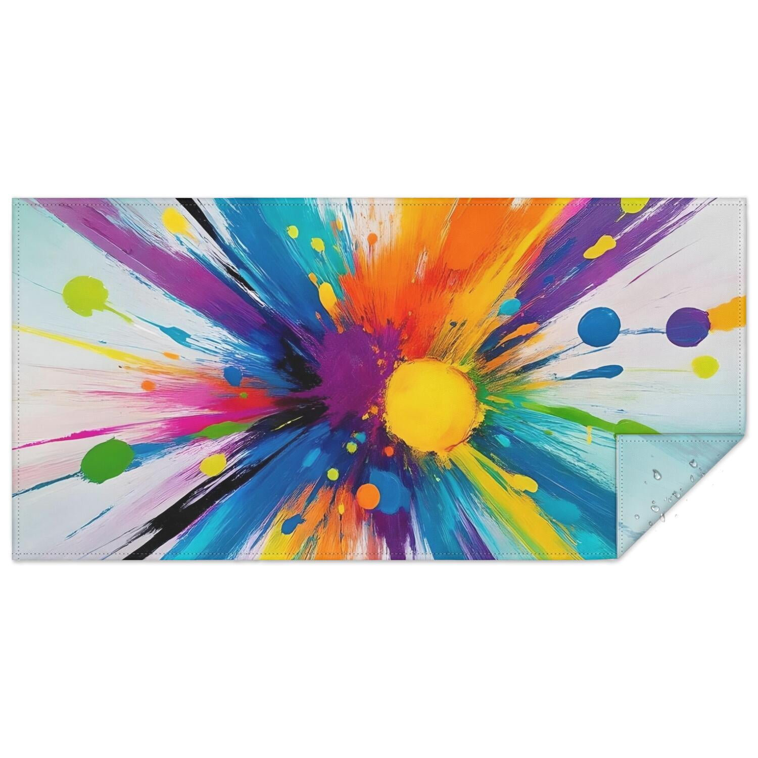 Colorful Double Burst Paint Pattern Rectangle Tablecloth 60"x120 ...
