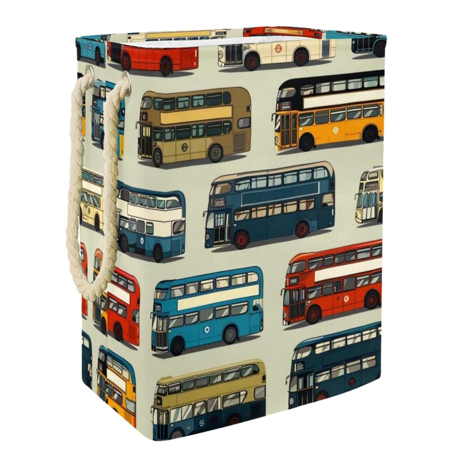 Colorful Double Decker Bus Laundry Hamper, Collapsible Laundry Baskets ...
