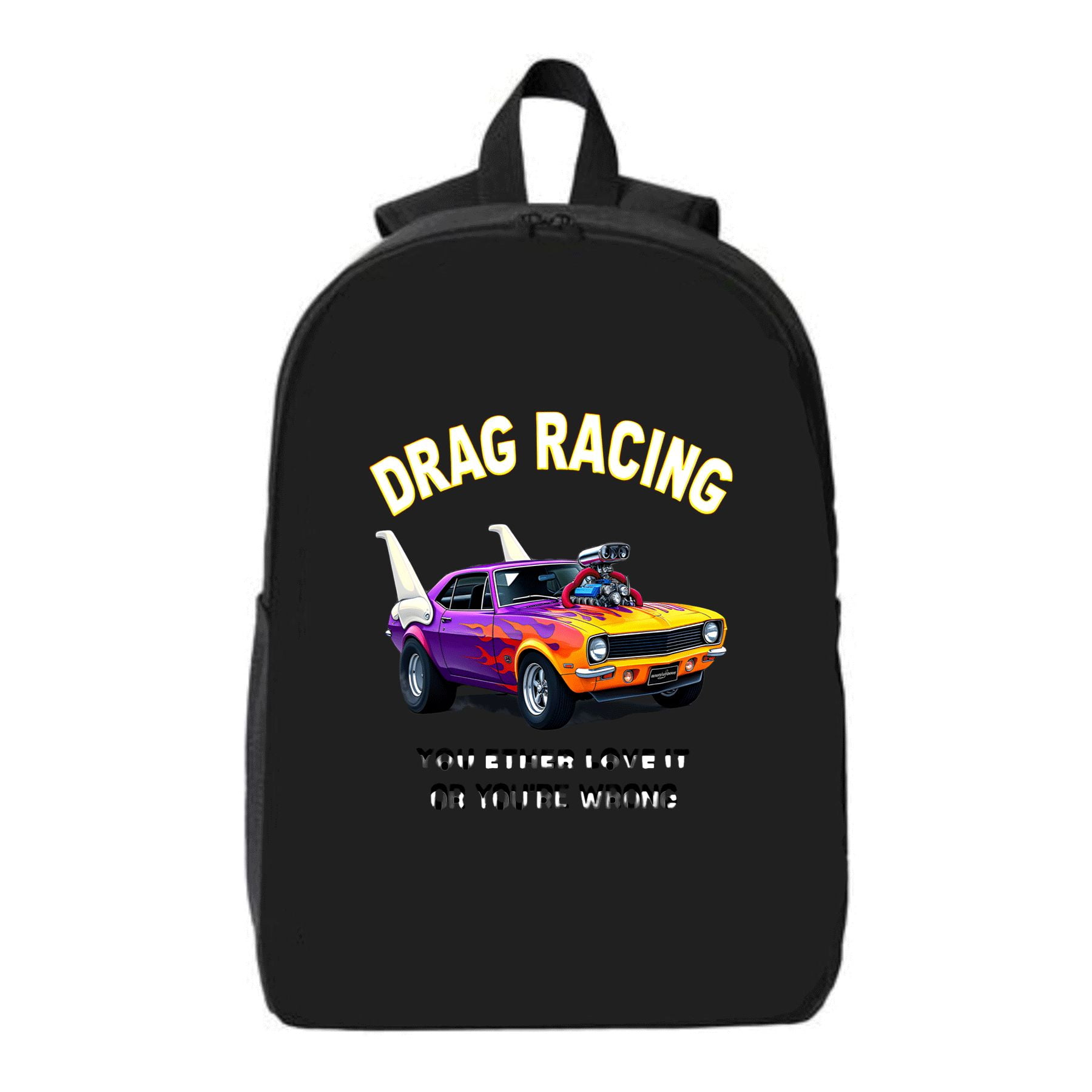Colorful Drag Racing Graphic Laptop Backpack - Fits 15 " Laptop & iPad ...