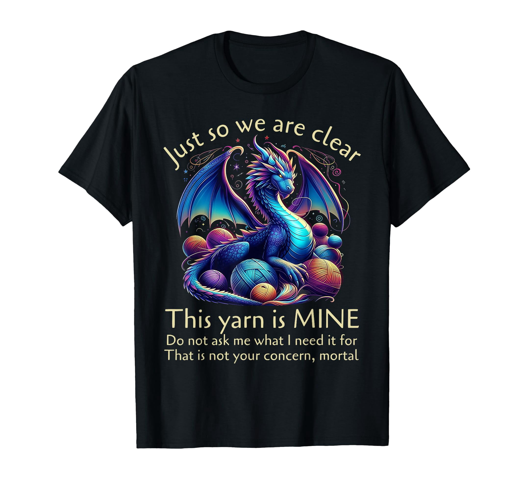 Colorful Dragon Design T-Shirt for Knitting Enthusiasts - Just So We ...