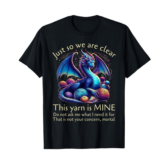 Colorful Dragon Design T-Shirt for Knitting Enthusiasts - Just So We ...