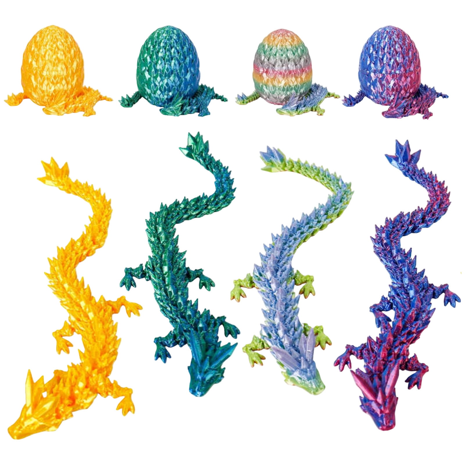 Colorful Dragon Egg Toy Set Expandable Magic Hatching Eggs with 4 ...