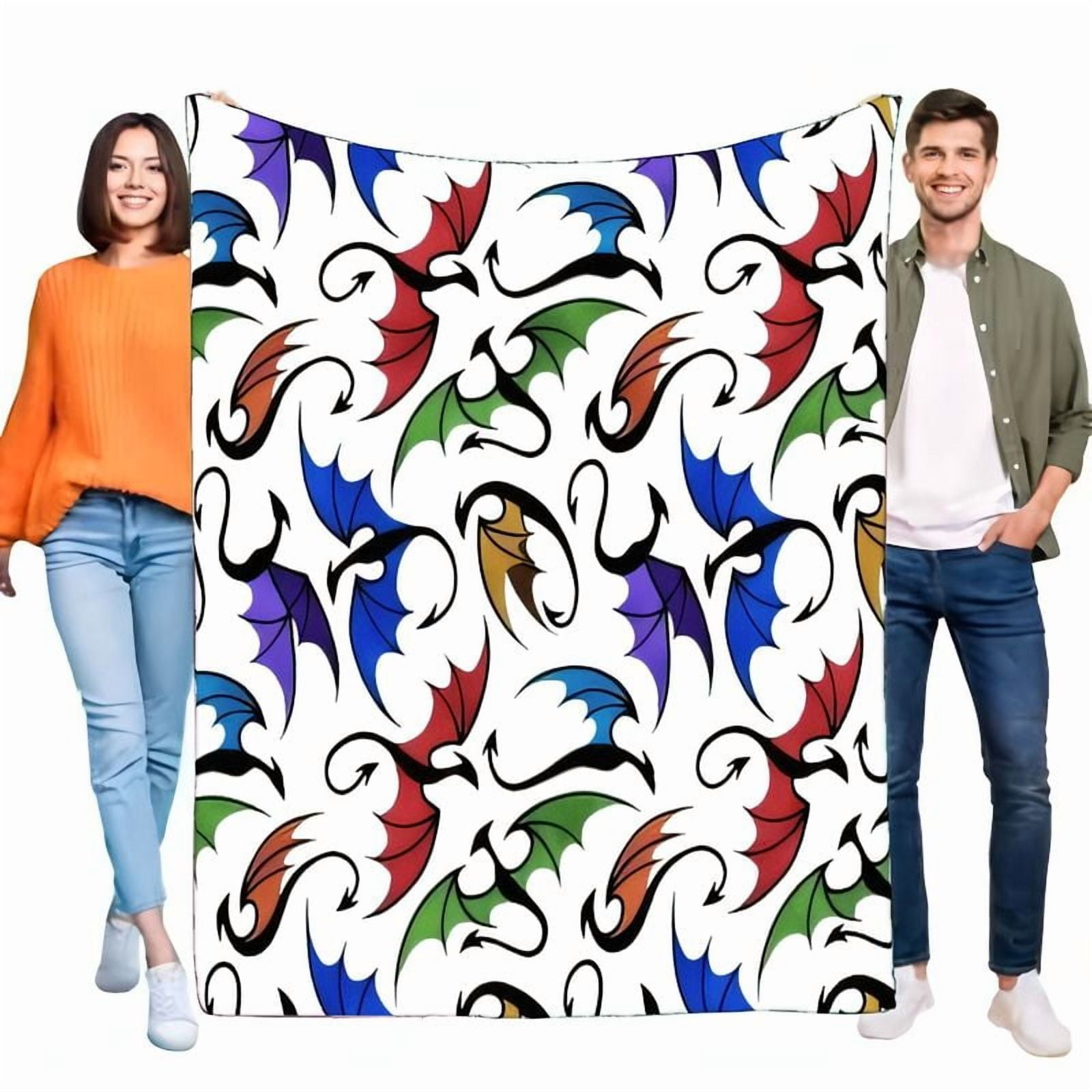 Colorful Dragon Wing Blanket Soft Cozy Lightweight Throw for Bed Sofa ...