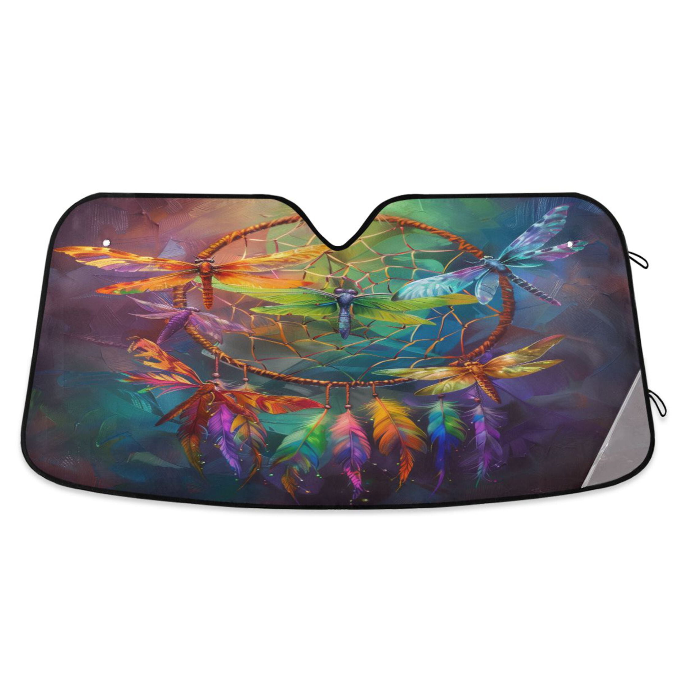 Colorful Dragonflies Car Windshield Sun Shade Foldable Car Front Window ...