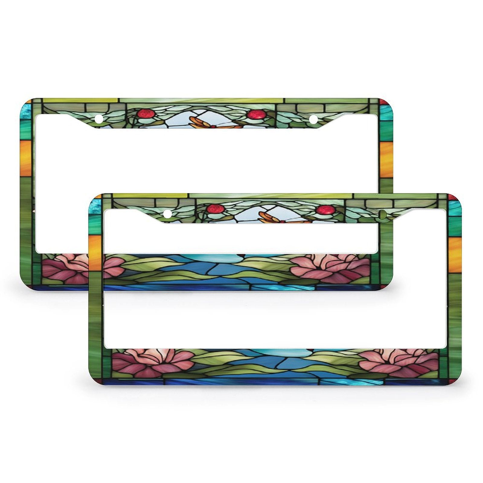 Colorful Dragonfly 2 Pack License Plate Frame - Car Plate Holder Cover ...