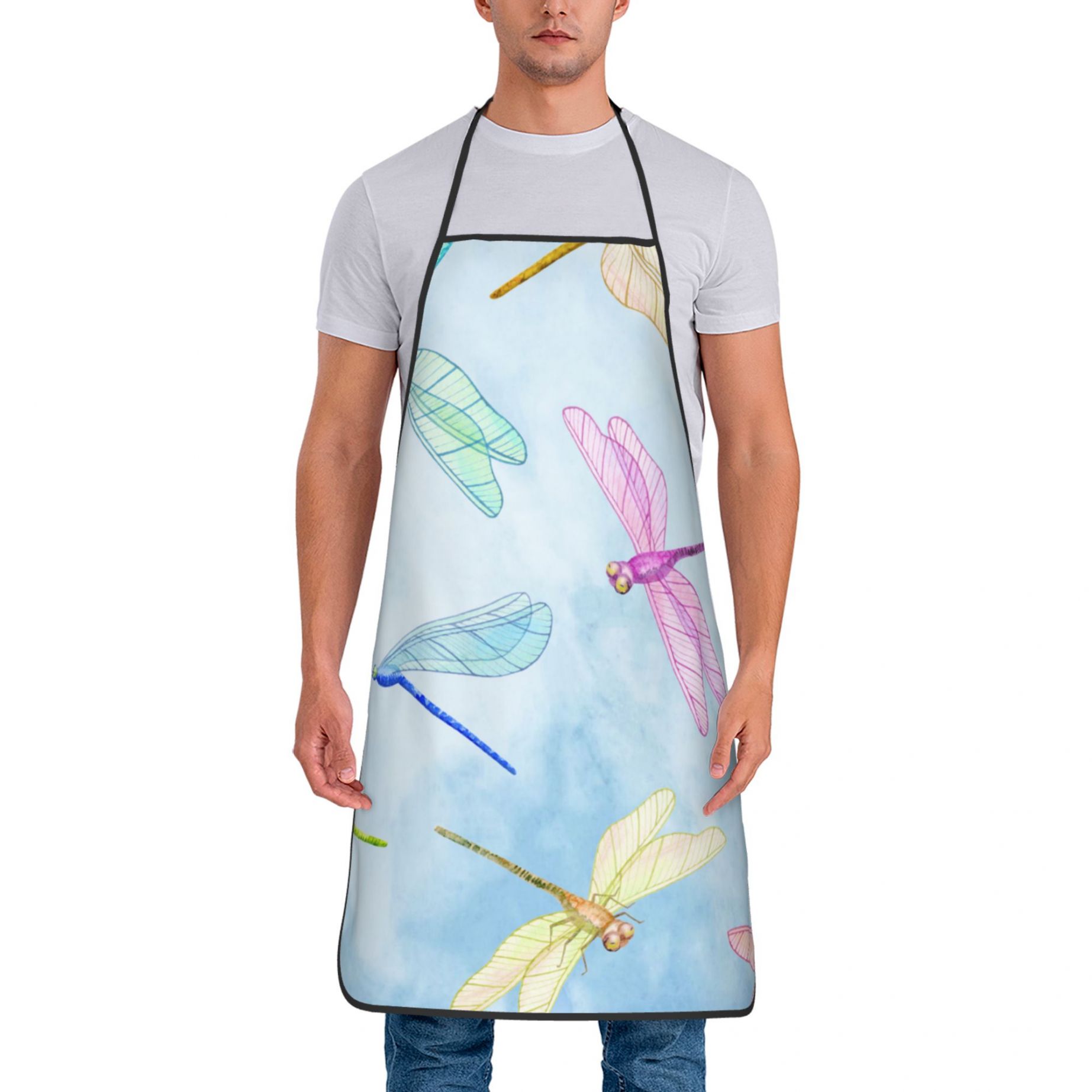 Colorful Dragonfly Aprons for Women Men Waterproof Apron Kitchen Chef ...