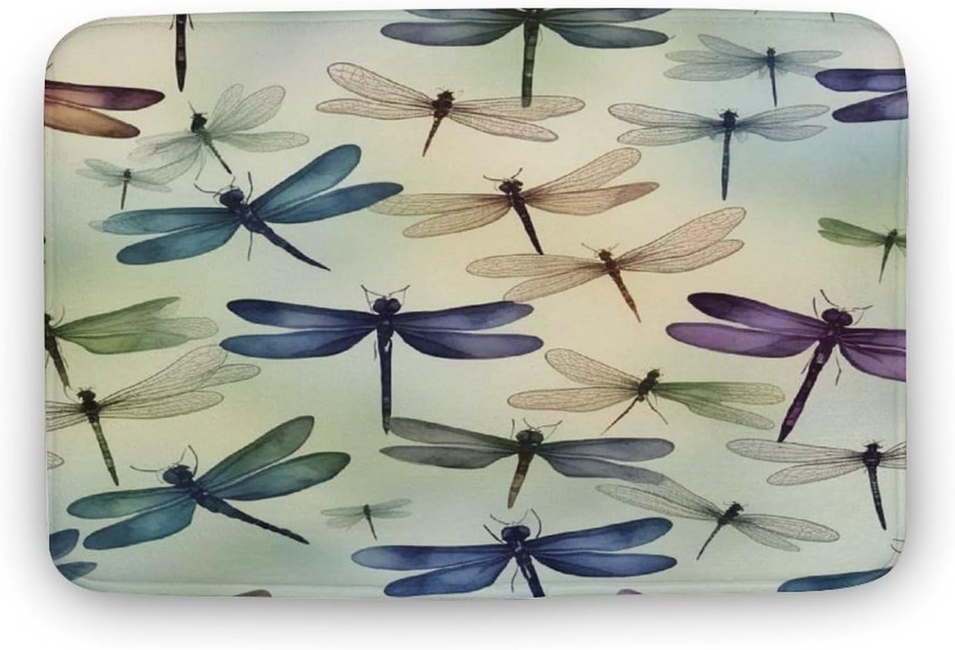 Colorful Dragonfly Bathroom Rugs Non Slip Washable Bath Mat Small Floor ...