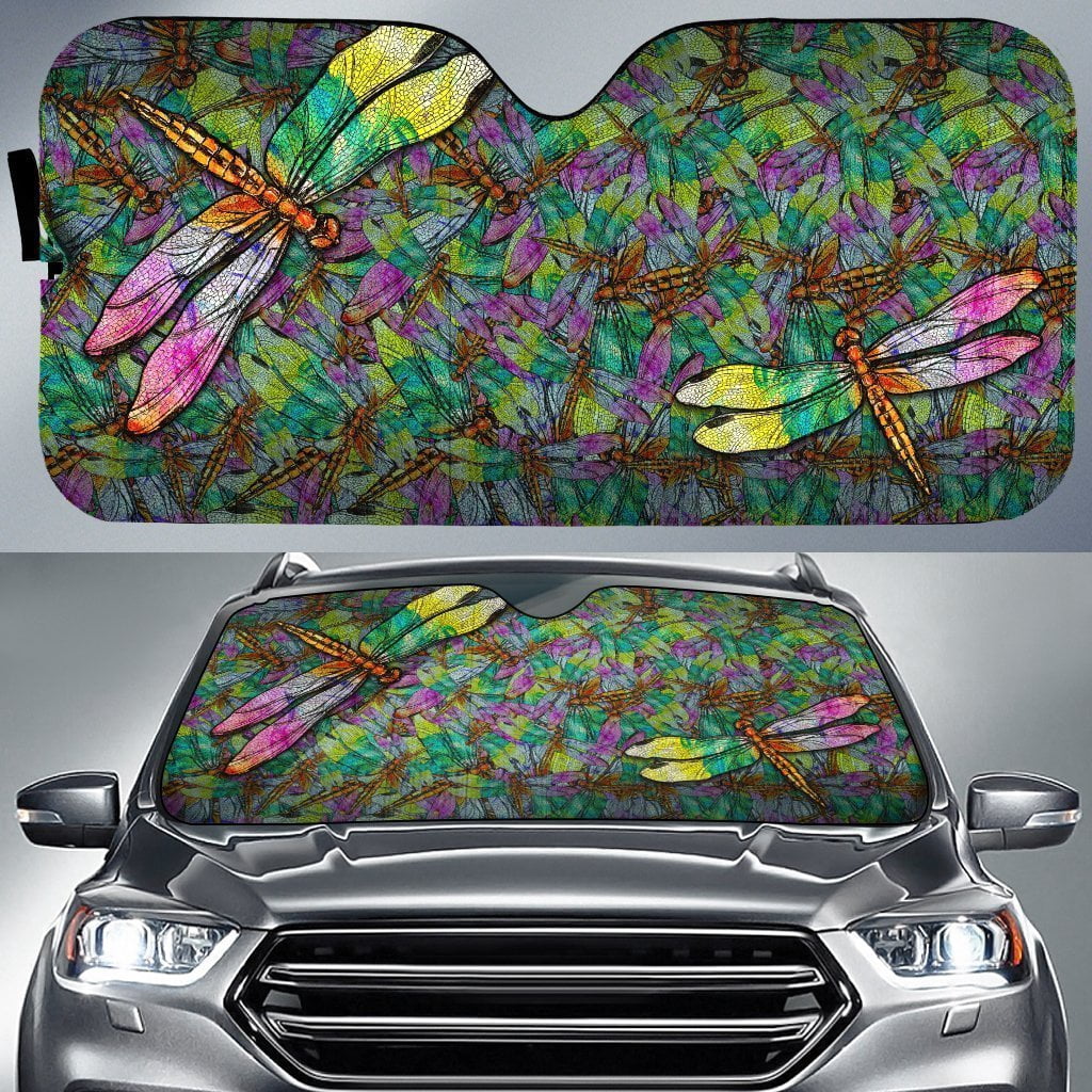 Colorful Dragonfly Car Sunshade Custom Colorful Dragonfly Car ...