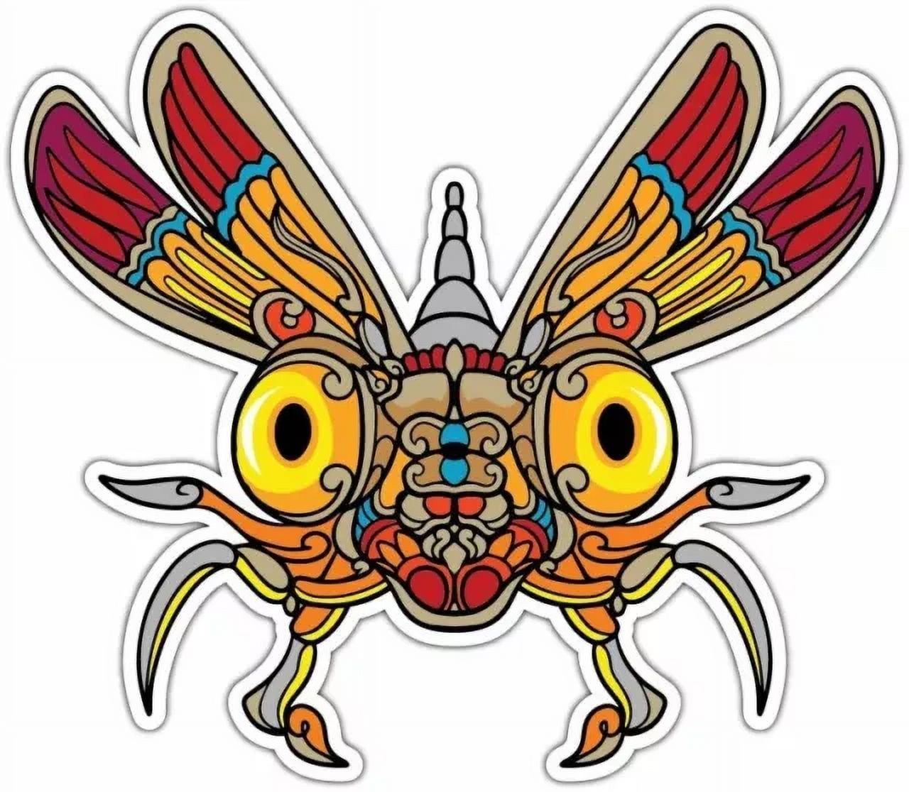 Colorful Dragonfly Insect Zentangle Mandala Window Stickerphone Decal Water Bottle Stickers ...