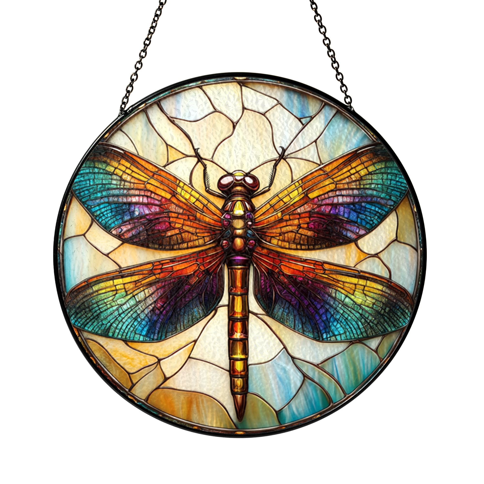 Colorful Dragonfly Stained Glass Suncatcher – Nature Window Hanging ...