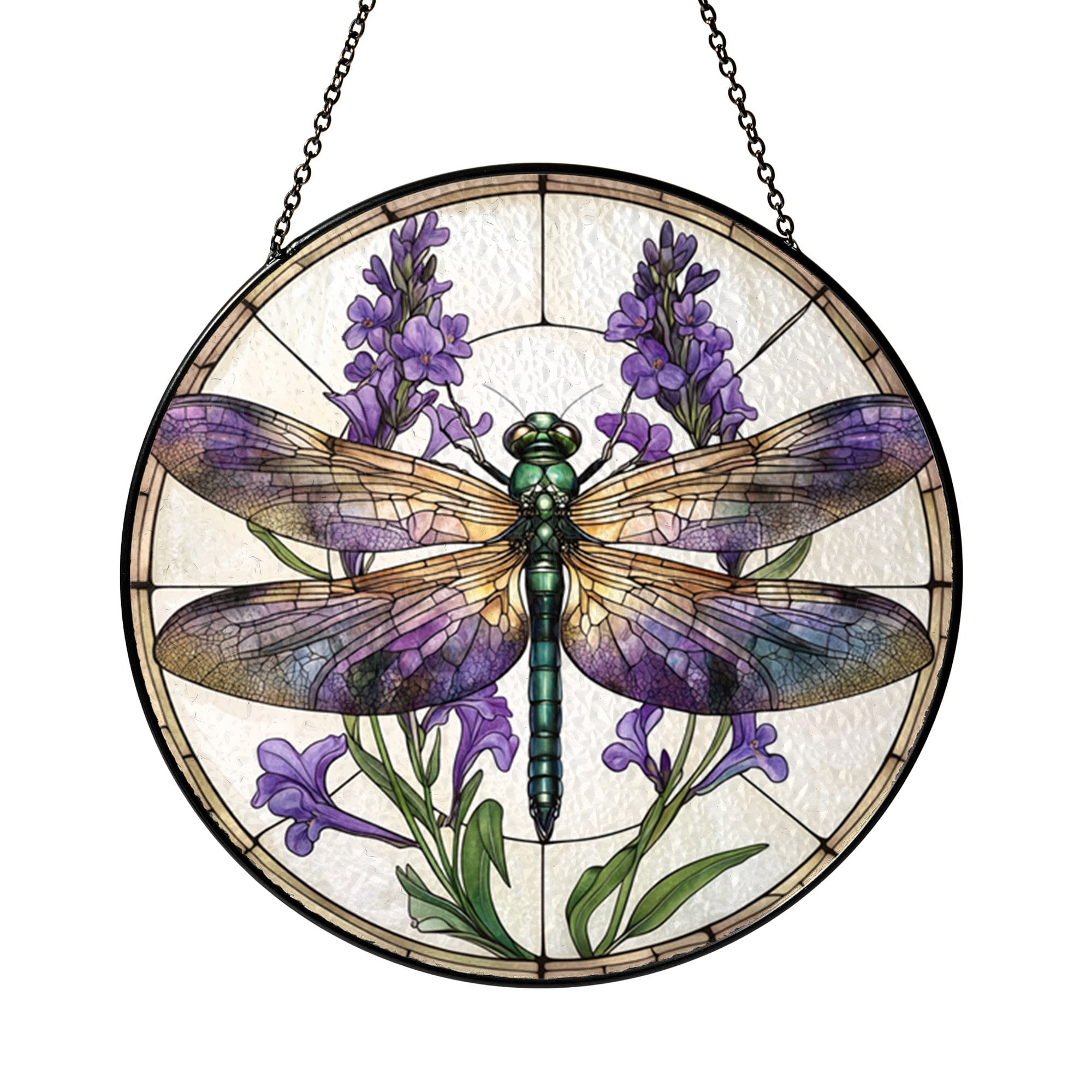 Colorful Dragonfly Stained Glass Window Decor Suncatcher, Botanical ...