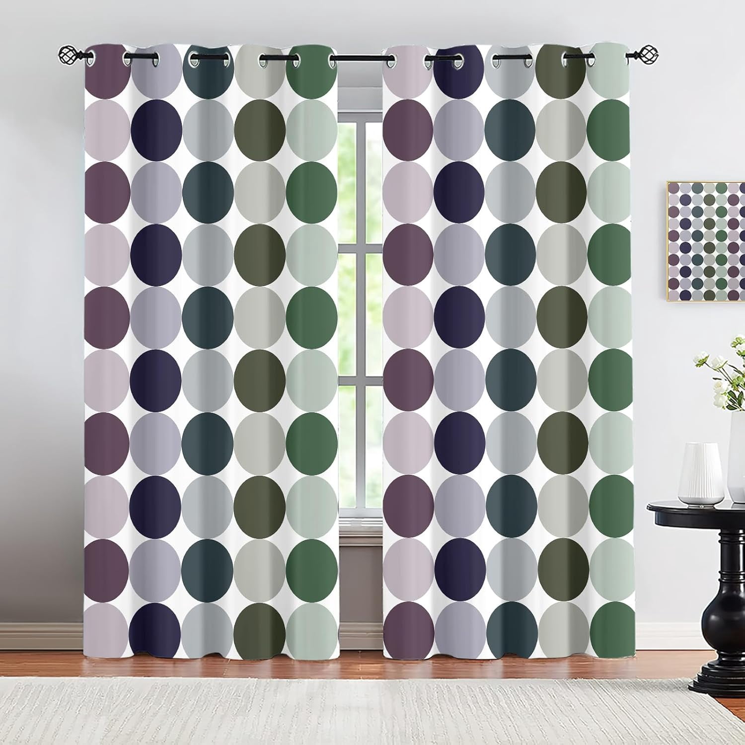 Colorful Dream Round Bubbles Blackout Curtains, Bohemian Style Window ...