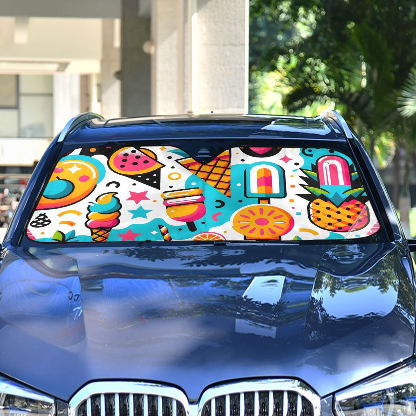 Colorful Drink Ice Cream Automotive Front Car Windshield Sun Shade ...