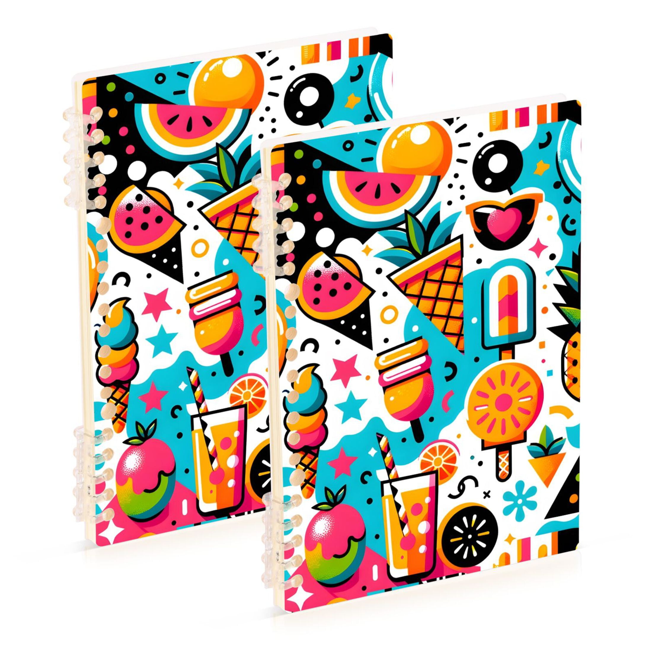 Colorful Drink Ice Cream Ring Binder Notebook Journey Note Diary ...