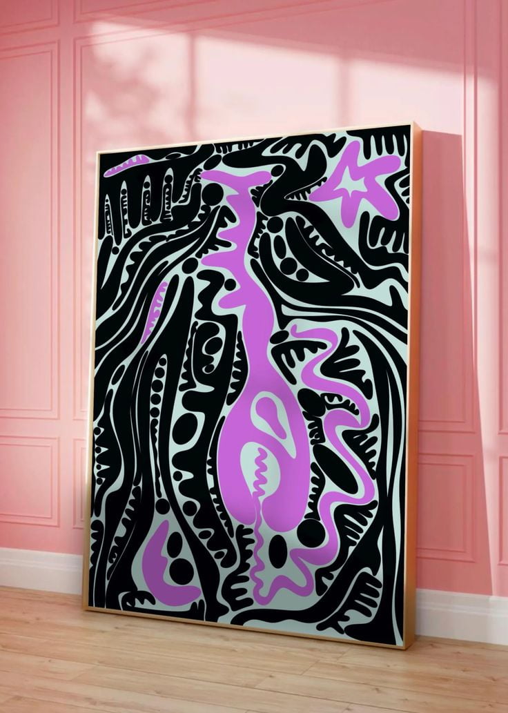 Colorful Drip Abstract Expressionism Art Print Poster, One Sheet Wall ...