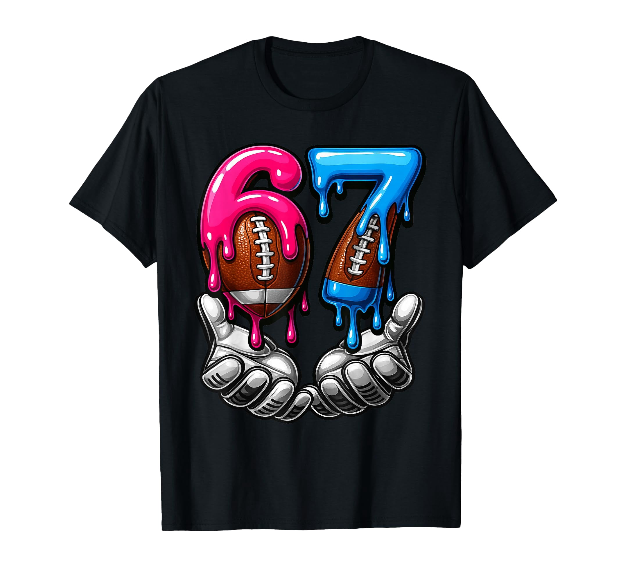 Colorful Dripping 67 Football T-Shirt for Fun and Unique Style ...