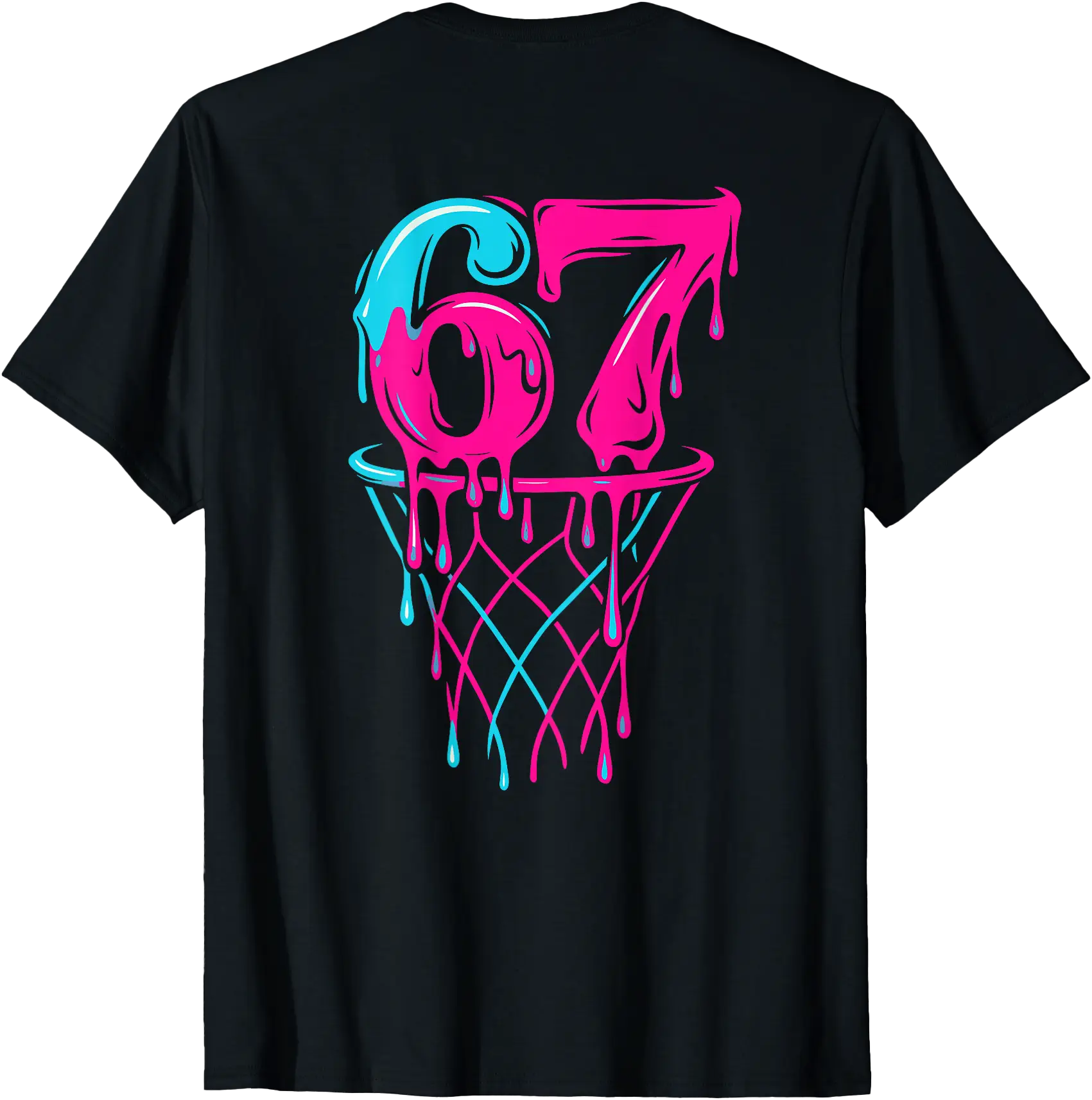 Colorful Dripping Basketball Hoop 67 Graphic T-Shirt for Sporty Style ...