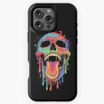 Colorful Dripping Paint Skeleton with Tongue Out Phone Case for iPhone ...