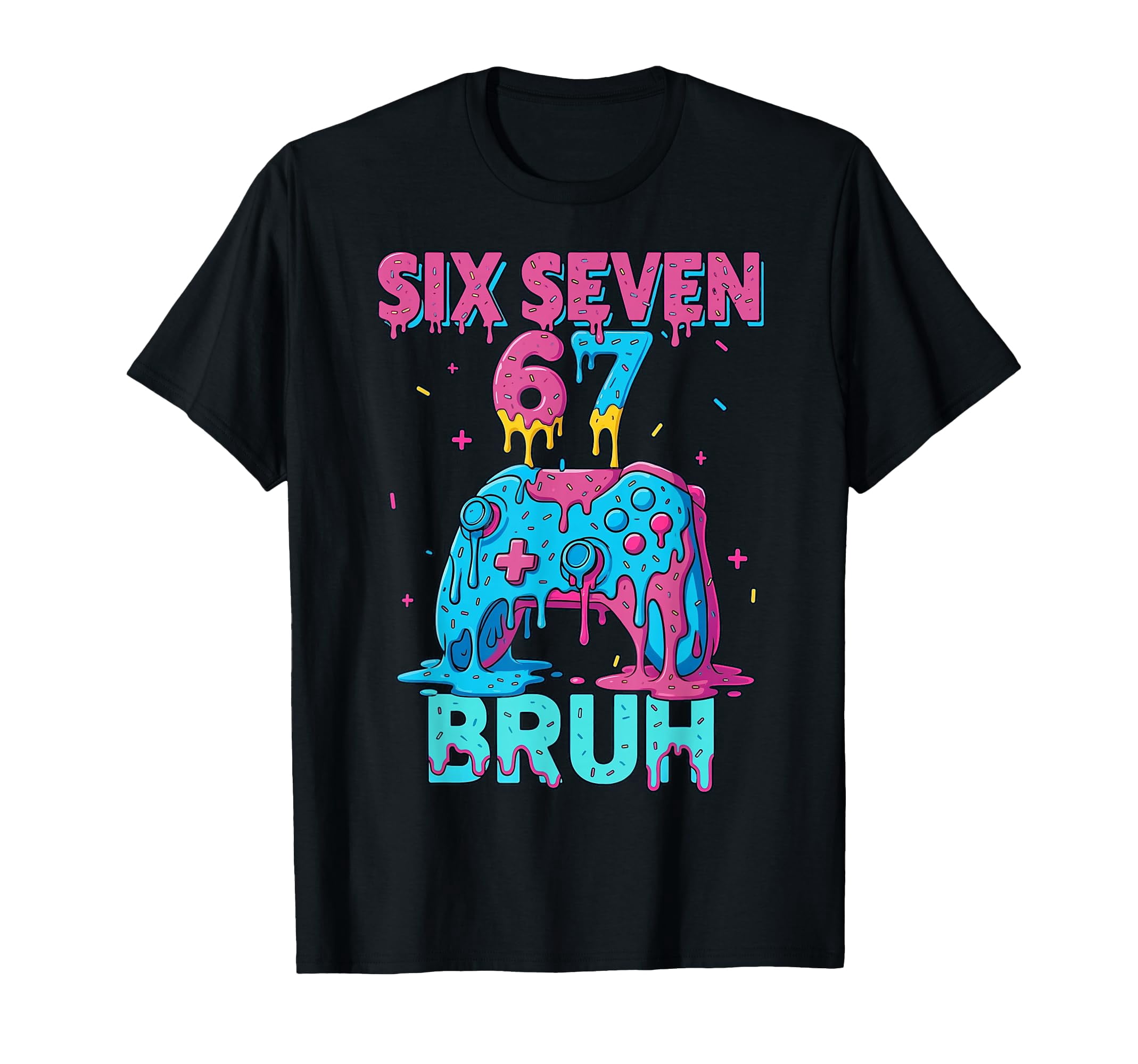 Colorful Dripping Video Game Controller T-Shirt for Fun Gaming ...