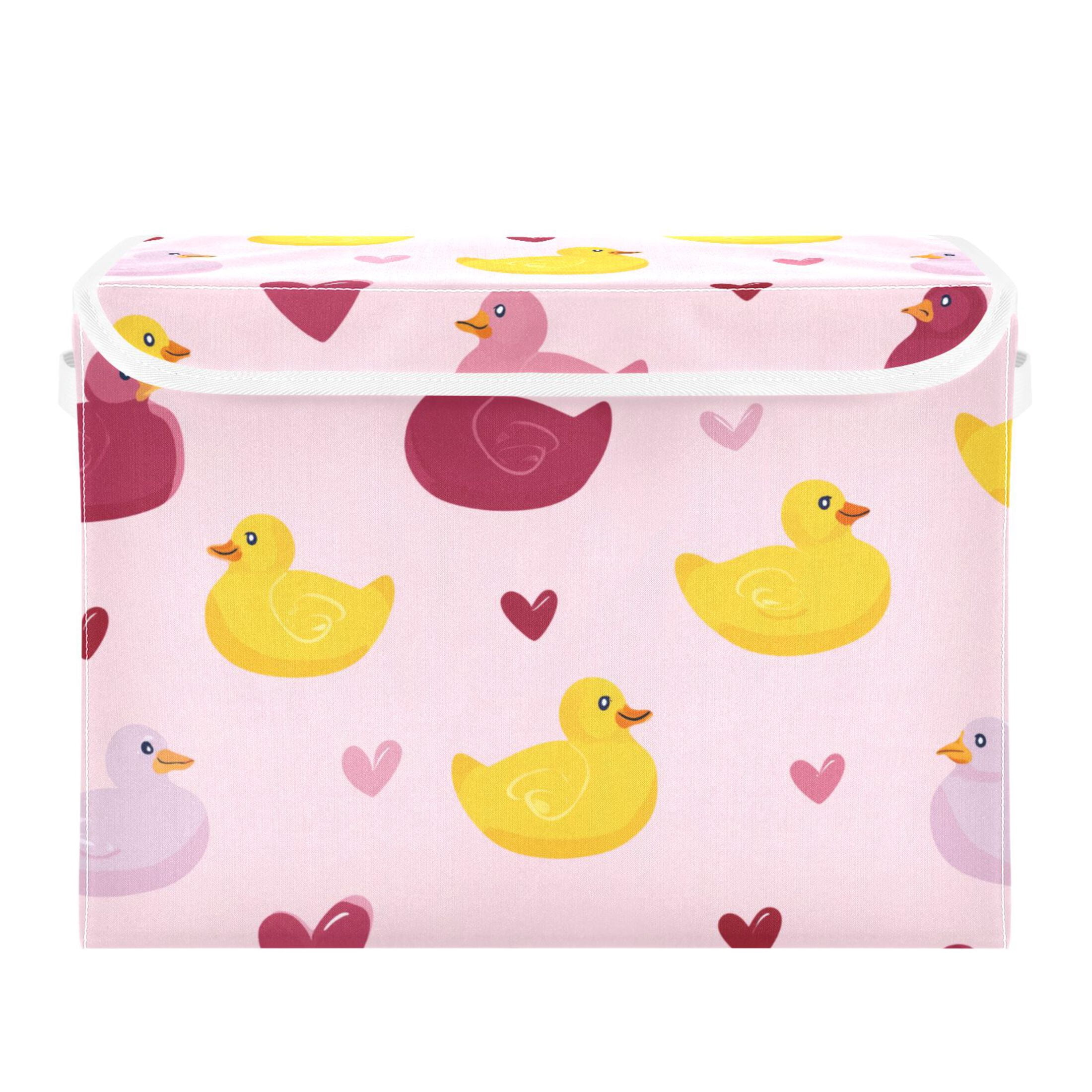 Colorful Ducks with Hearts Valentine Foldable Storage Bins with Lids ...