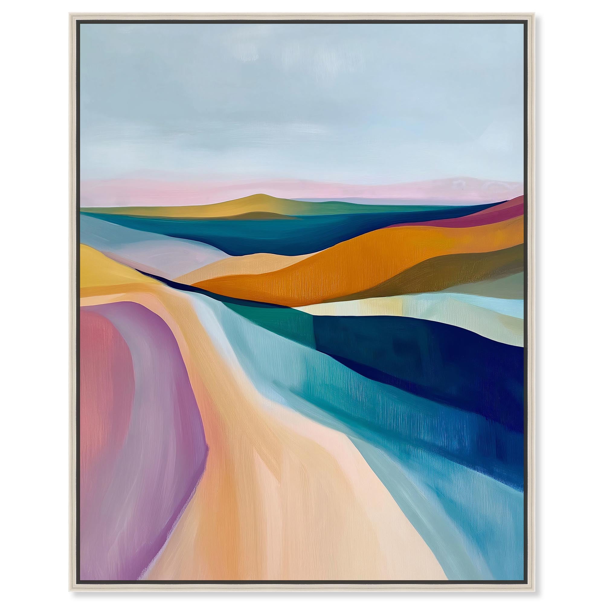 Colorful Dunes II Canvas Colorful Watercolor by Art Remedy, Silver ...