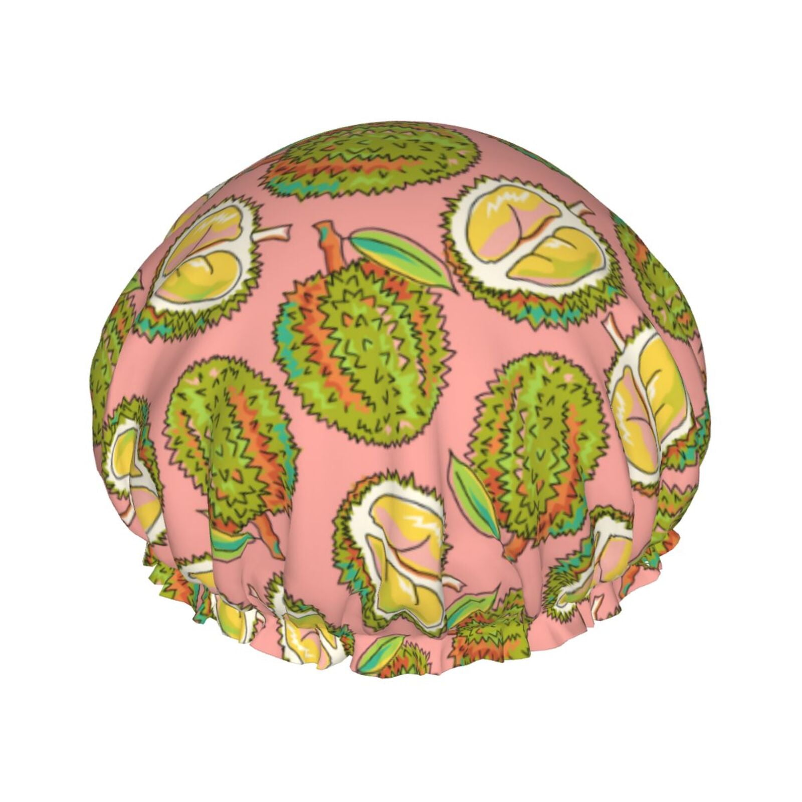 Colorful Durian Shower Cap, Reusable Bath Hair Hat for all Hair Lengths ...