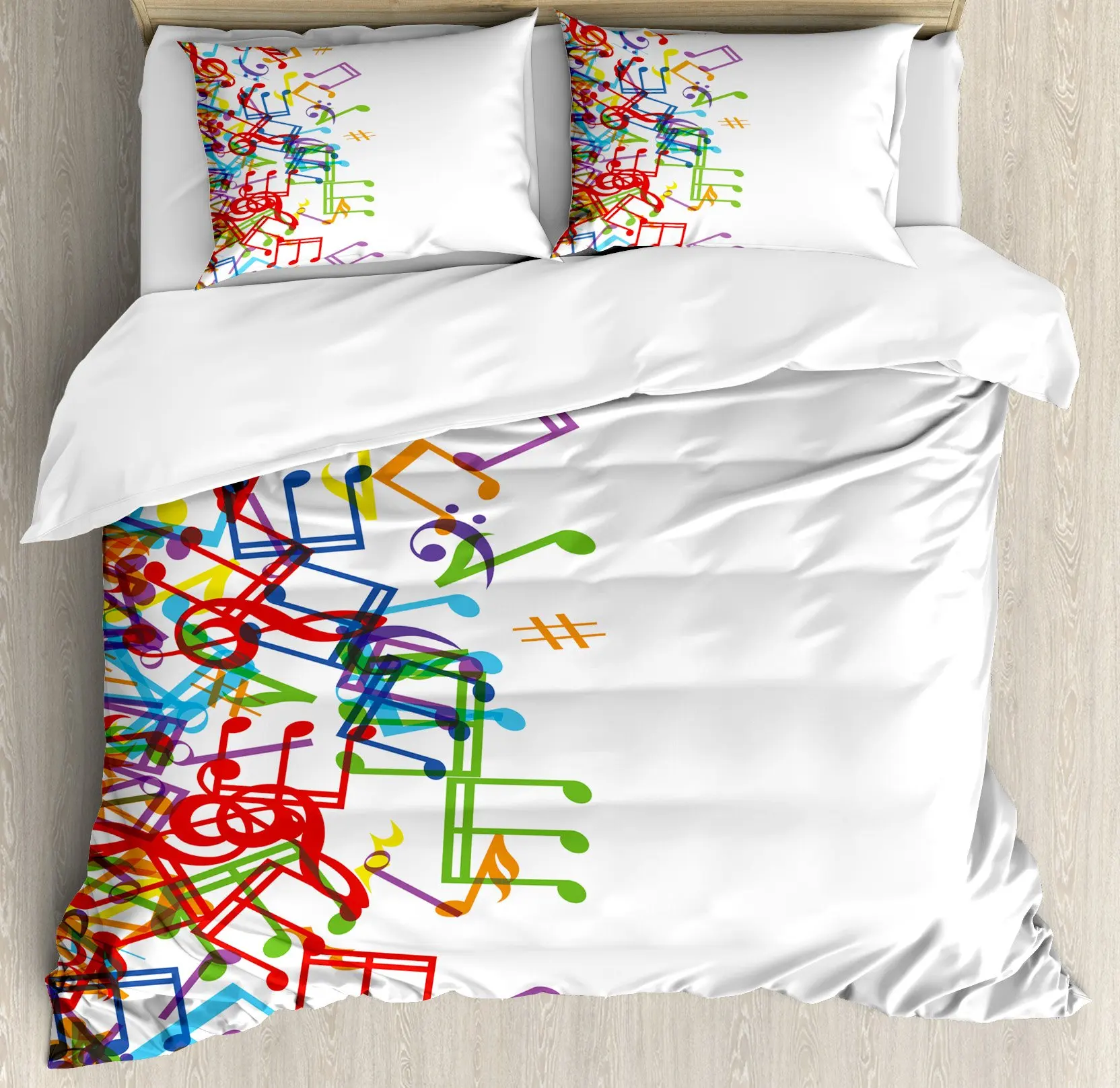 Colorful Duvet Cover Funky Curly Detailed Doodles d Trippy Pyschedelic ...