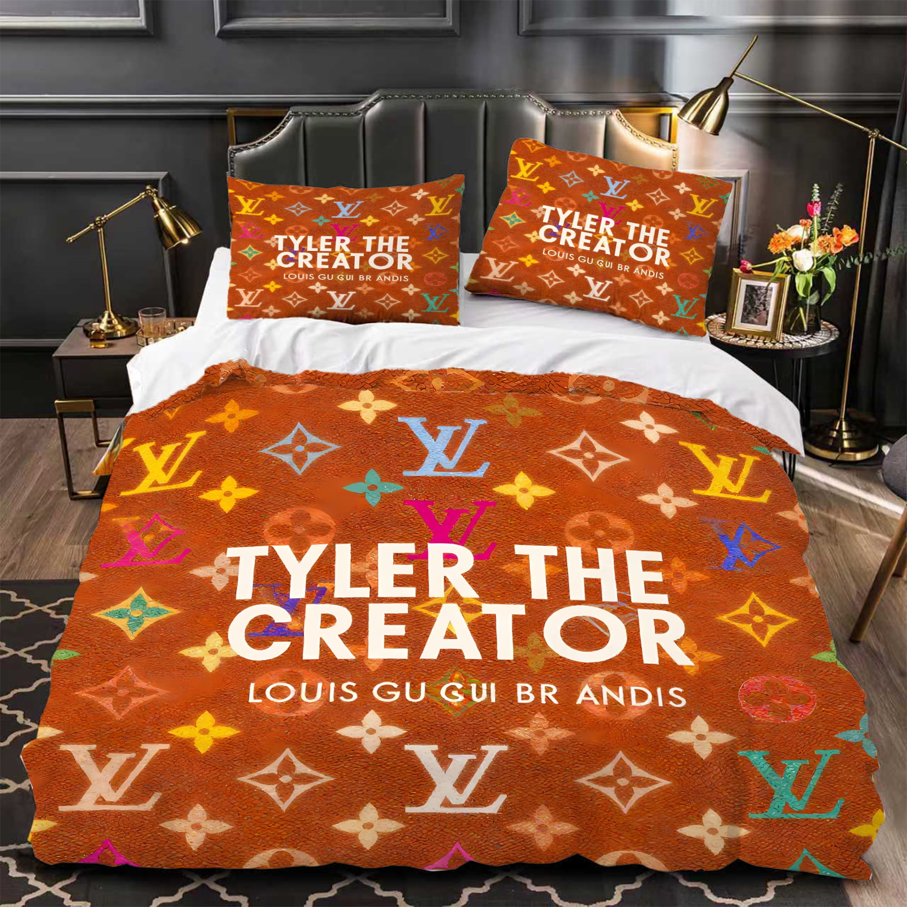Colorful Duvet Cover Set 3-Piece Bedding Set with Bold Text Design ...