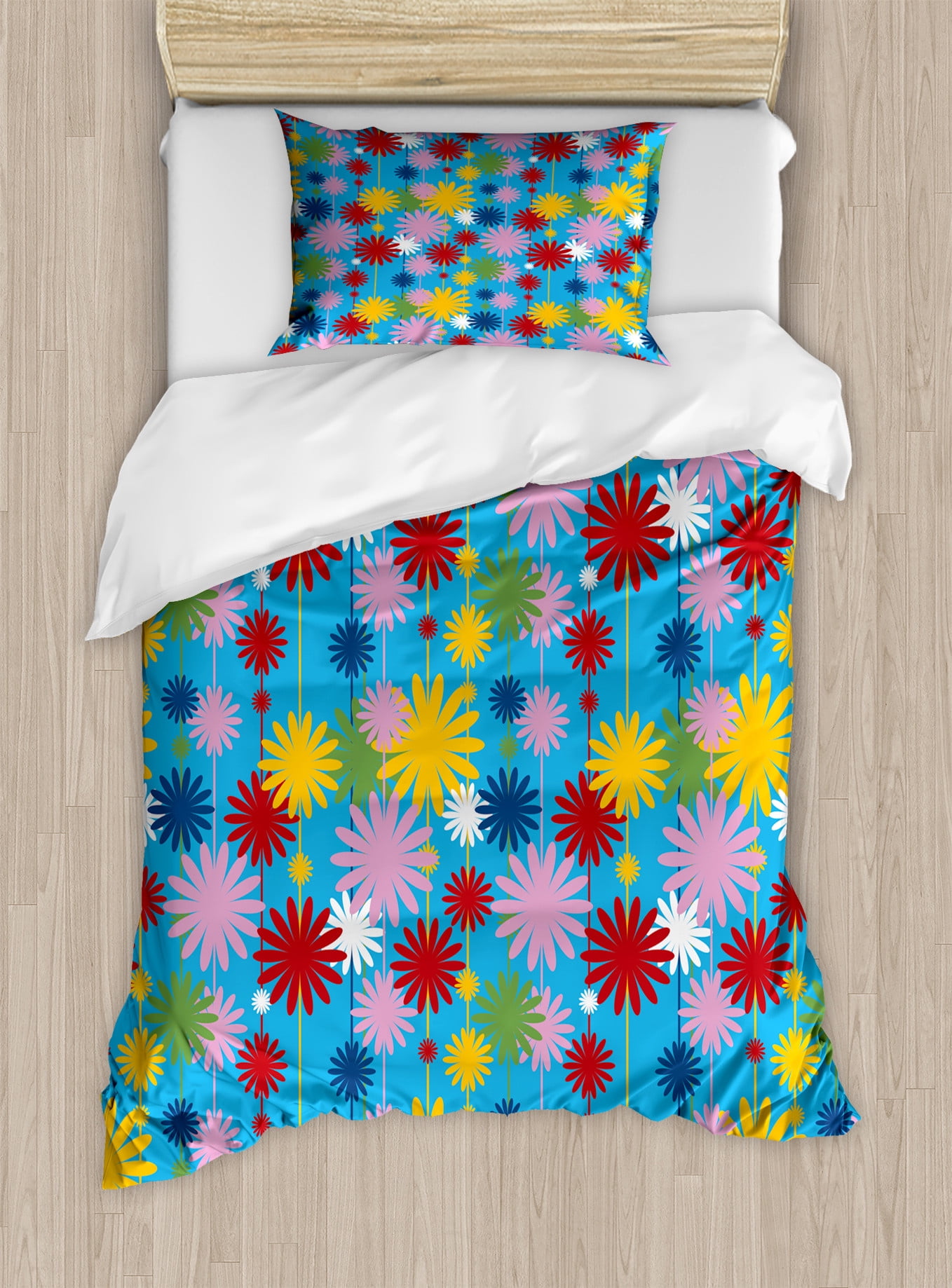 Colorful Duvet Cover Set, Abstract Design Repetitive Pattern of Surreal ...