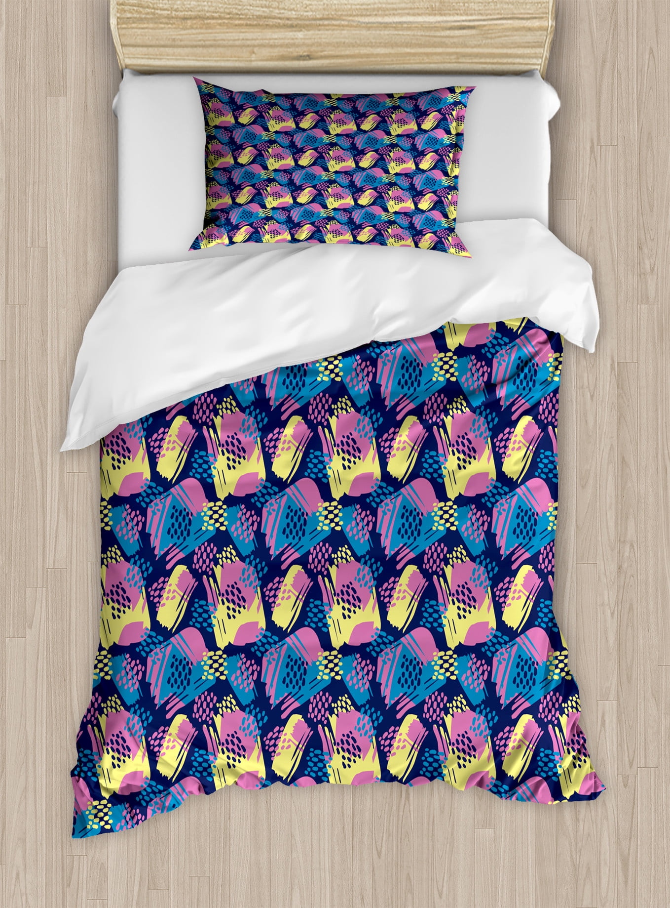 Colorful Duvet Cover Set, Continuous Design of Abstract Geometric ...