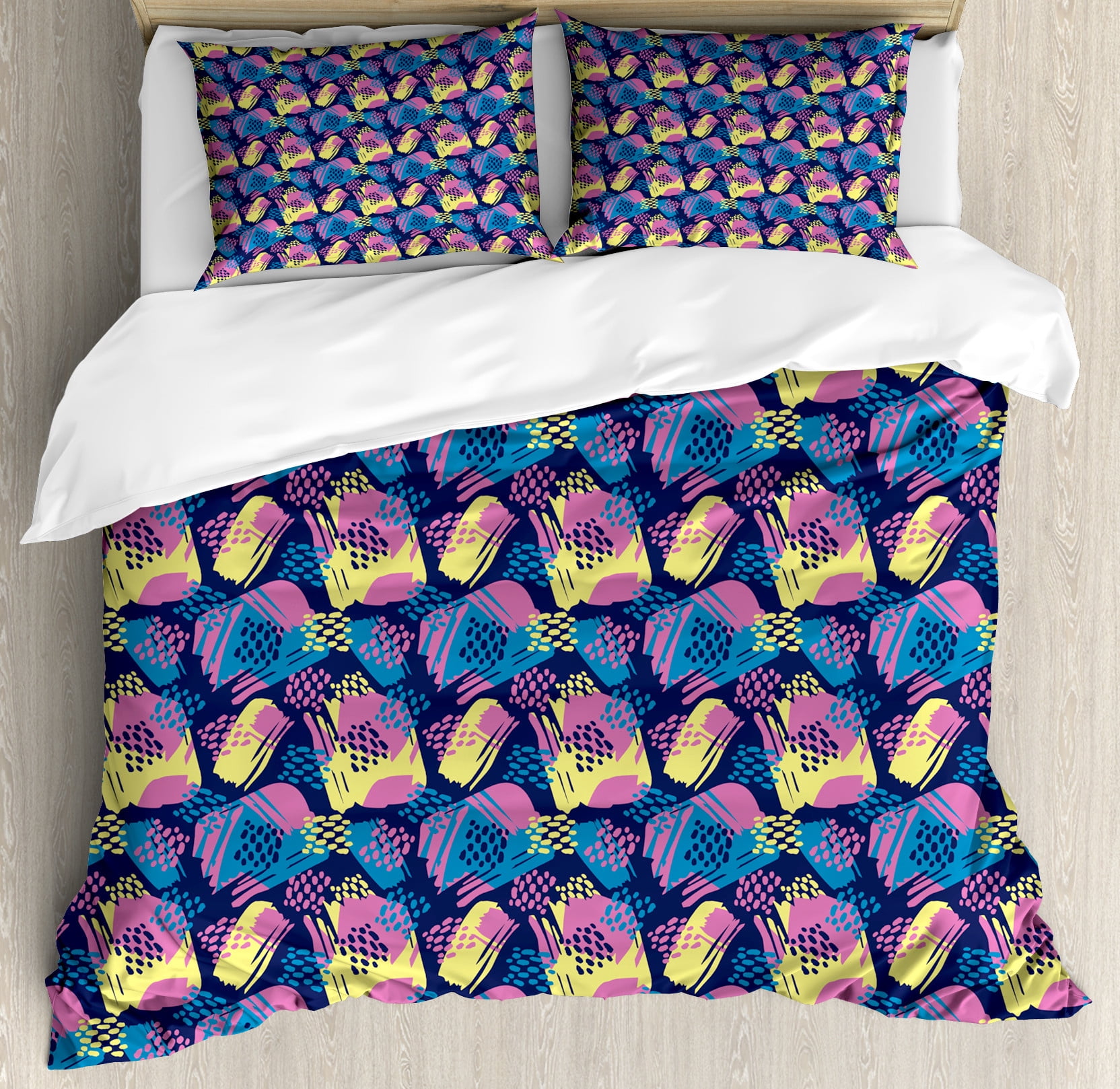 Colorful Duvet Cover Set, Continuous Design of Abstract Geometric ...