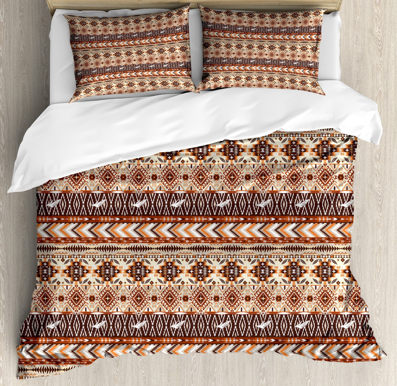 Colorful Duvet Cover Set, Native Culture Geometric Motif Pattern ...