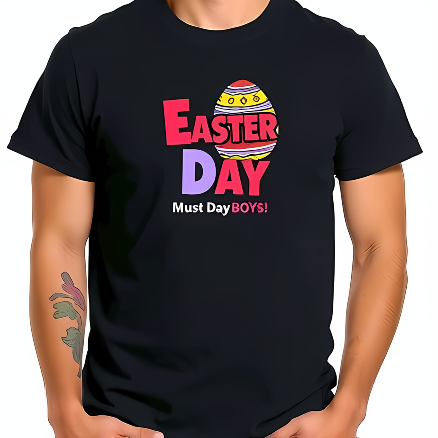 Colorful Easter Day Graphic T-Shirt for Boys - Fun Patterns & Bold Text ...
