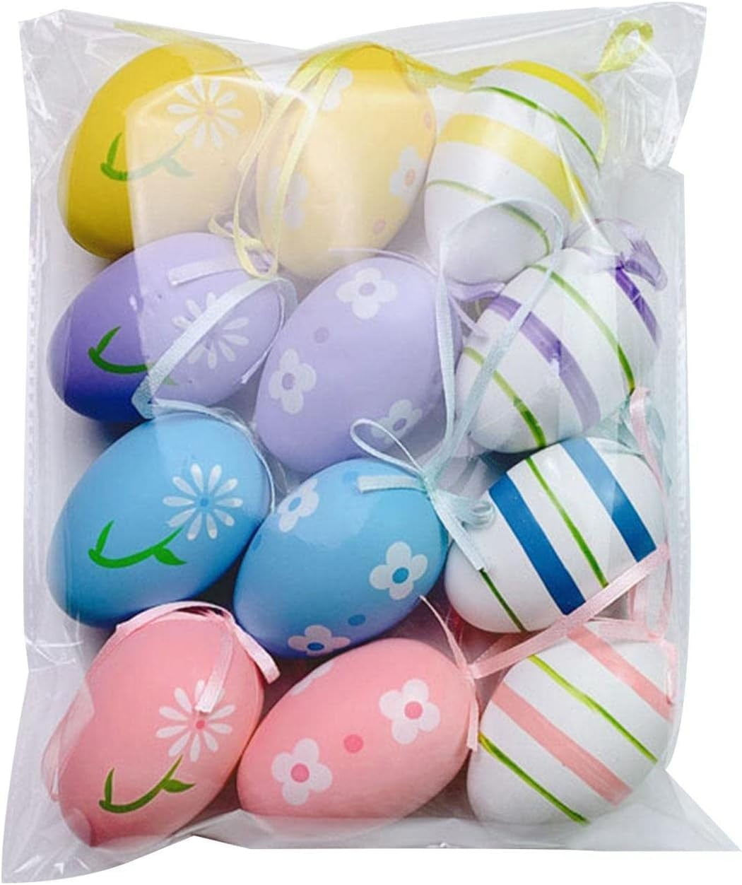Colorful Easter Egg Set 12 Pieces of Decorative Hanging Eggs for Easter ...