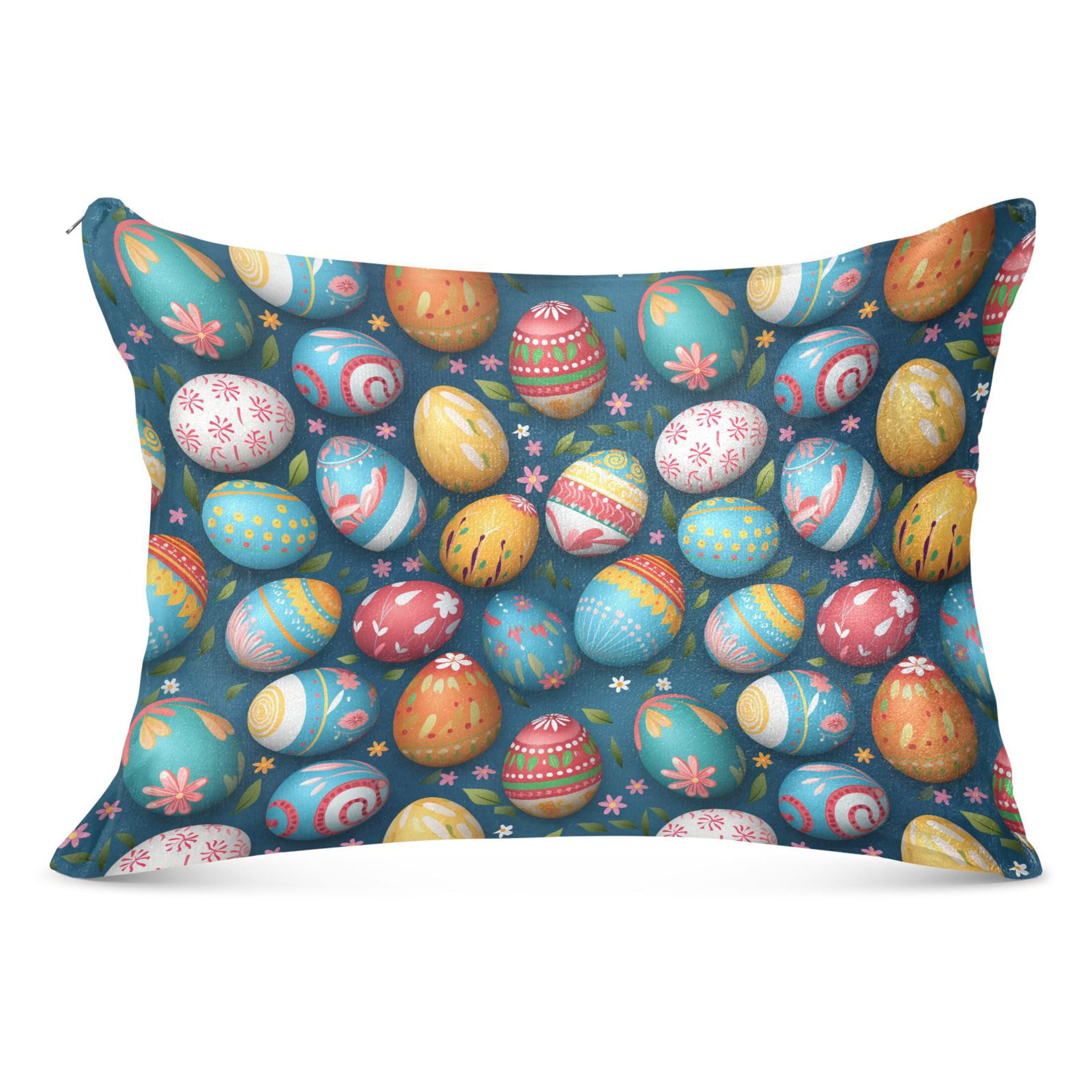 Colorful Easter Eggs Plush Pillow Cases Standard Size Ultra Soft Warm ...