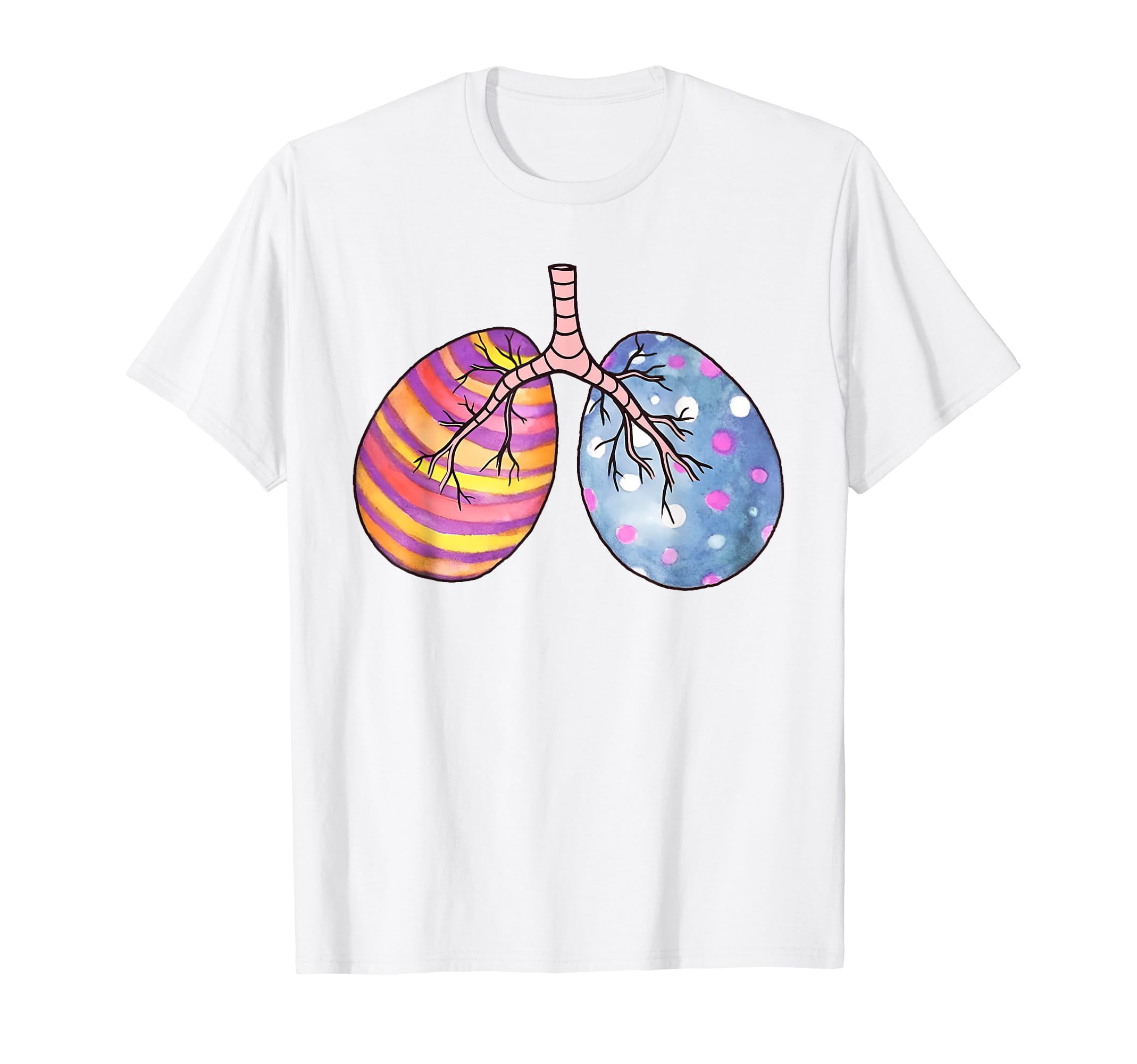Colorful Easter Lungs Design T-Shirt for Nurses and Respiratory ...