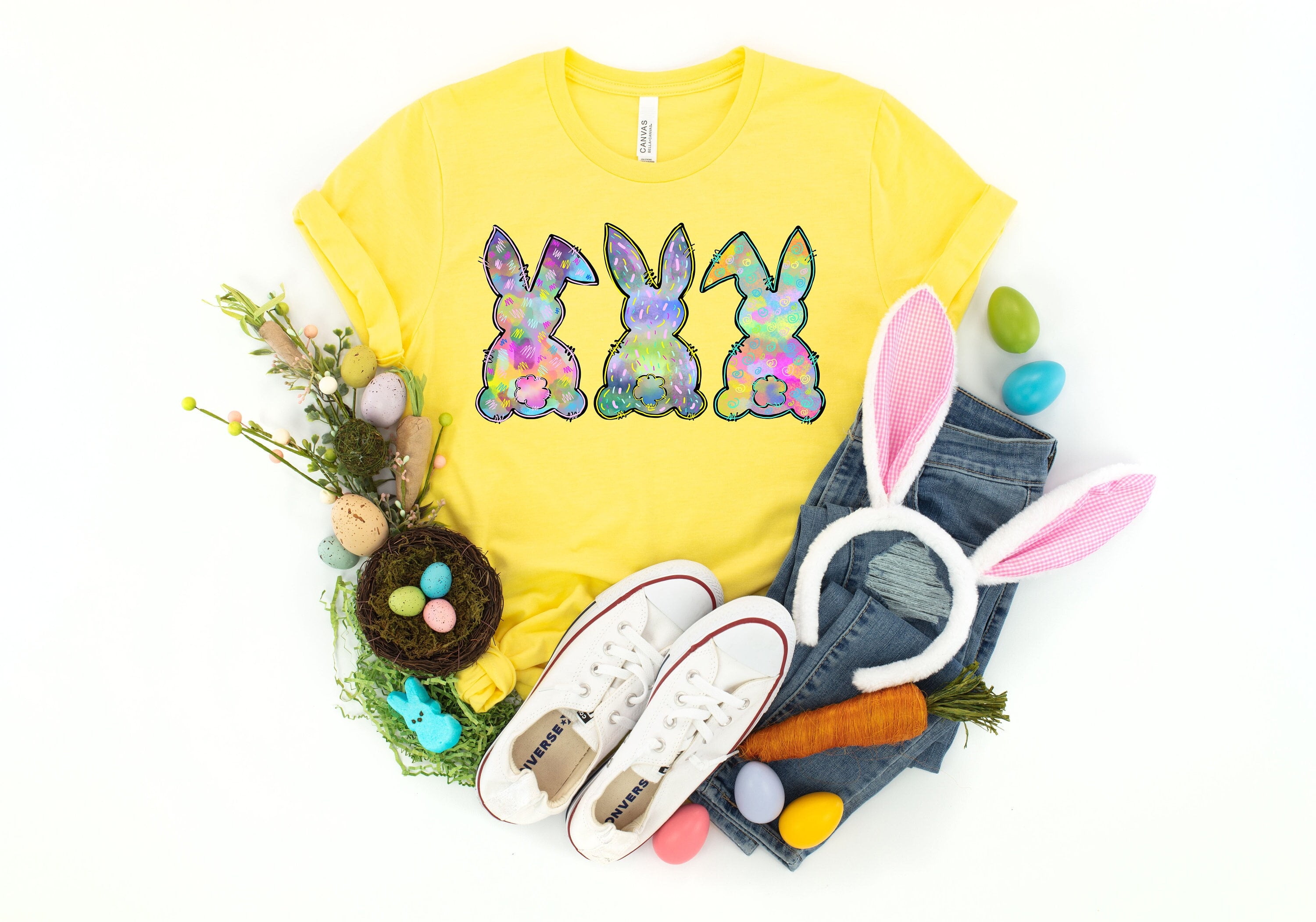Colorful Easter Peeps Shirt,Watercolor Easter Peeps Tee,Peeps Squad ...