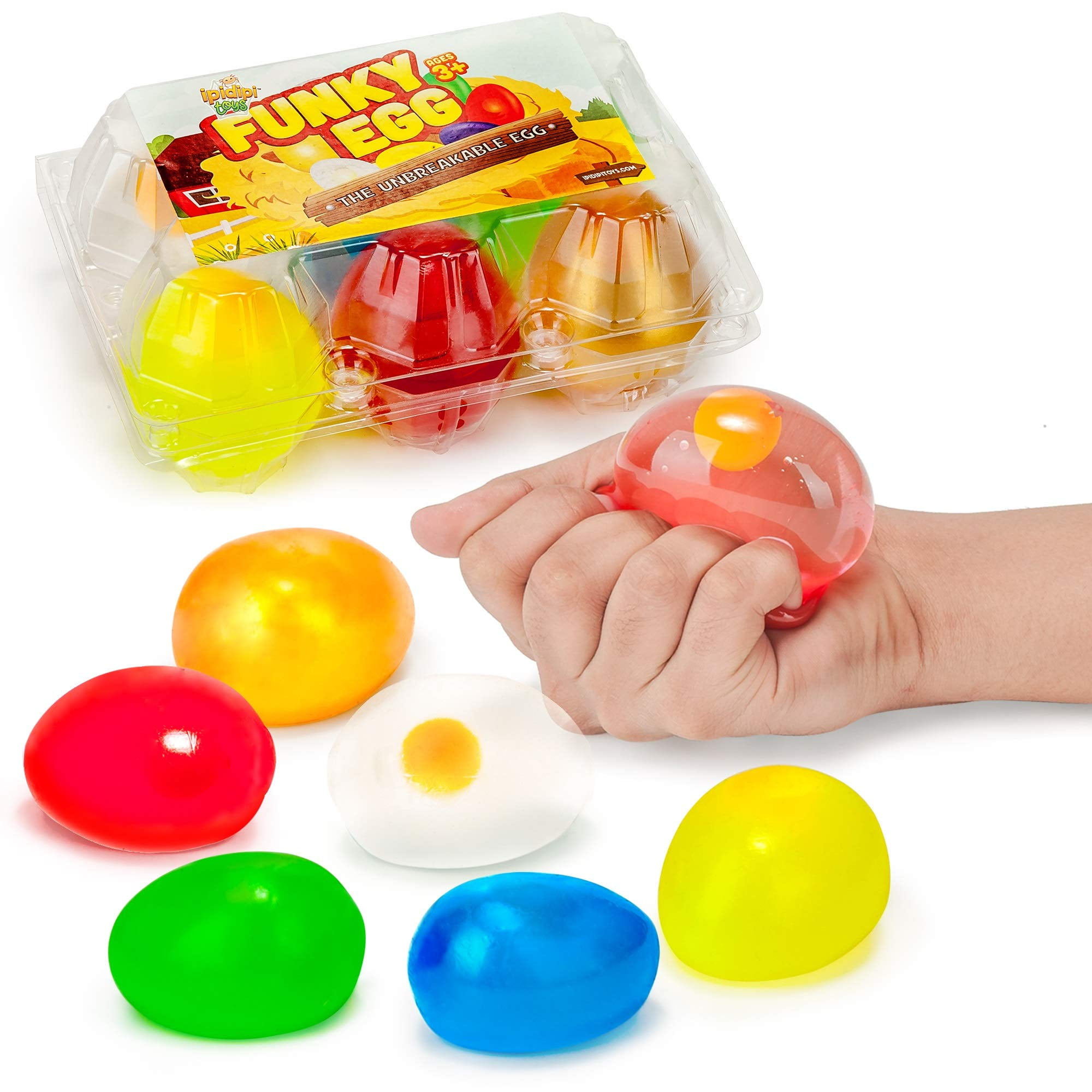 Colorful Eggs Splat and Stick Ball Squishy Toys - 6 Pack - Stress ...