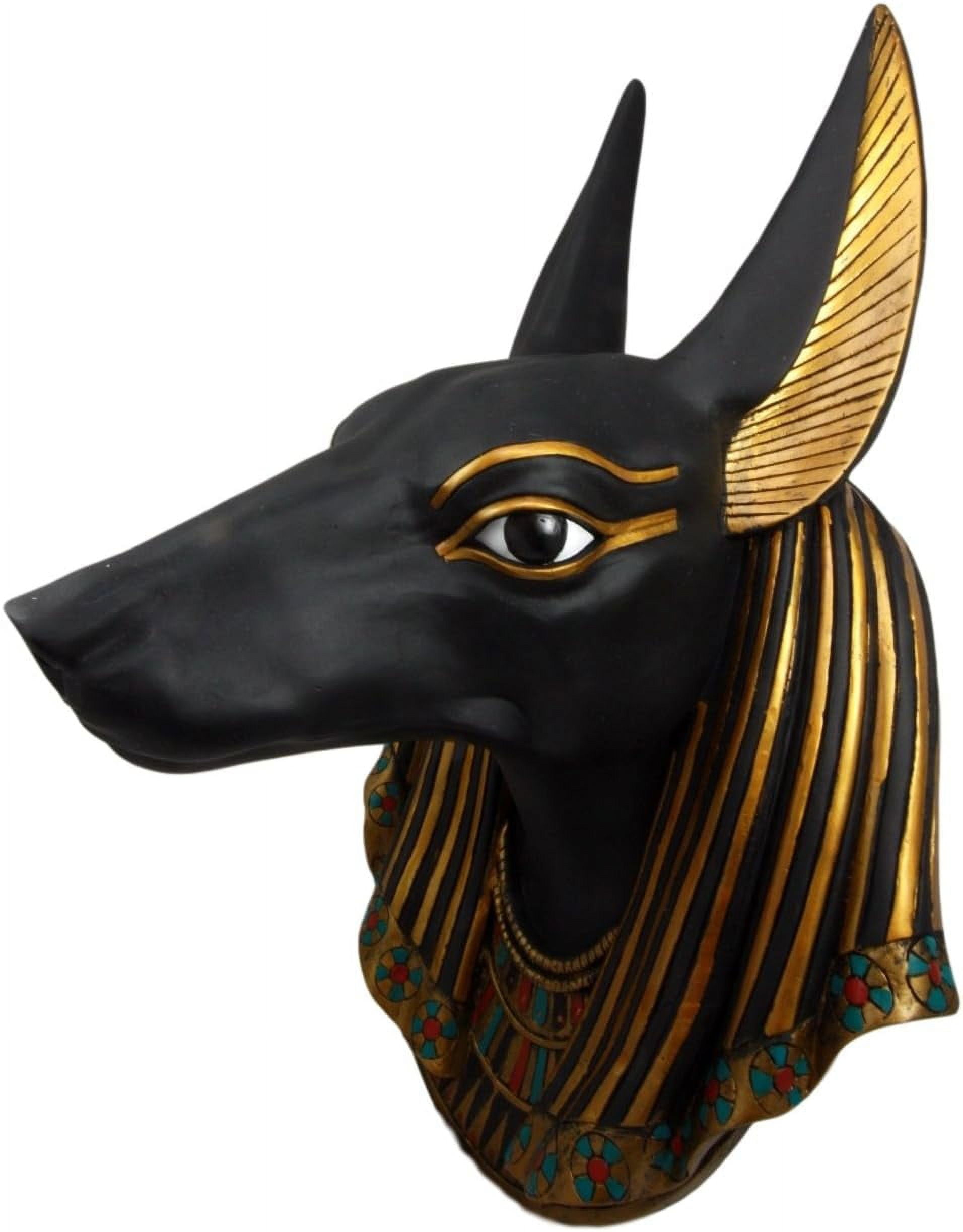 Colorful Egyptian Classical Deity Jackal Headed Anubis God Of Afterlife Mummification Bust Wall ...