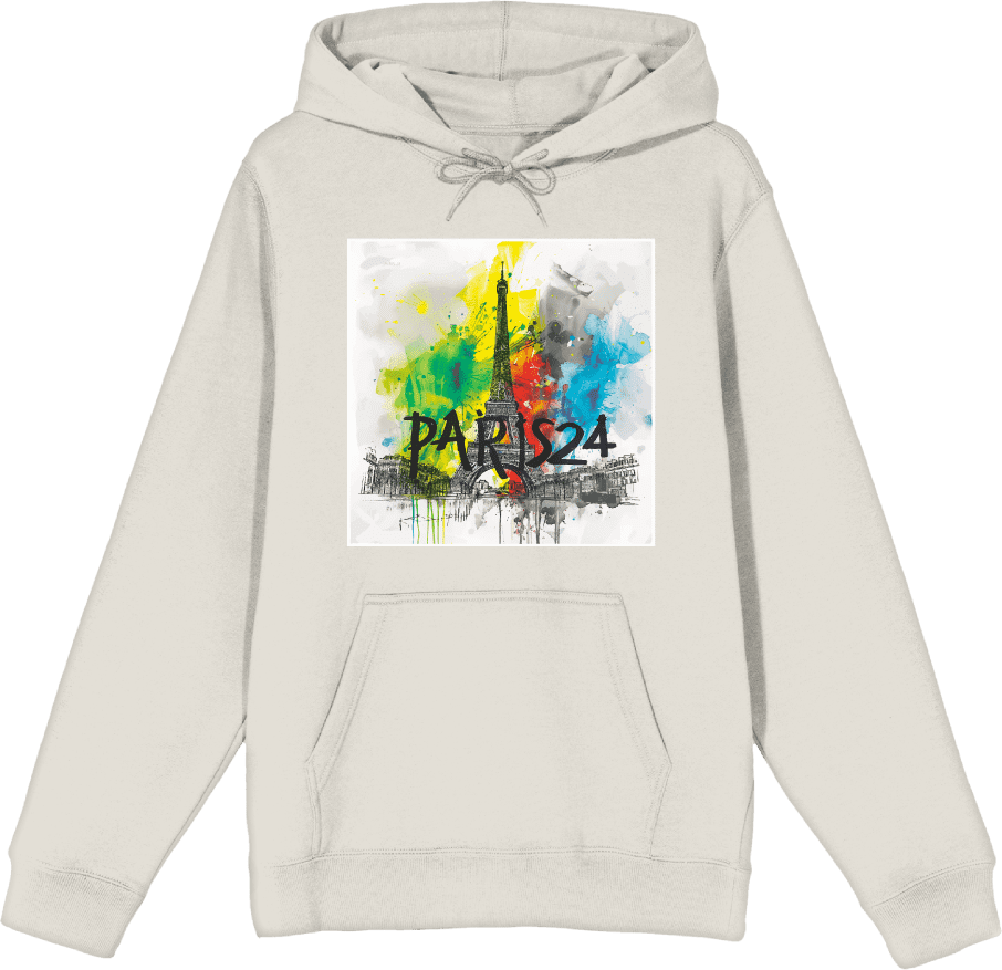 Colorful Eiffel Tower Adult Sand Long Sleeve Hoodie-Large - Walmart.com