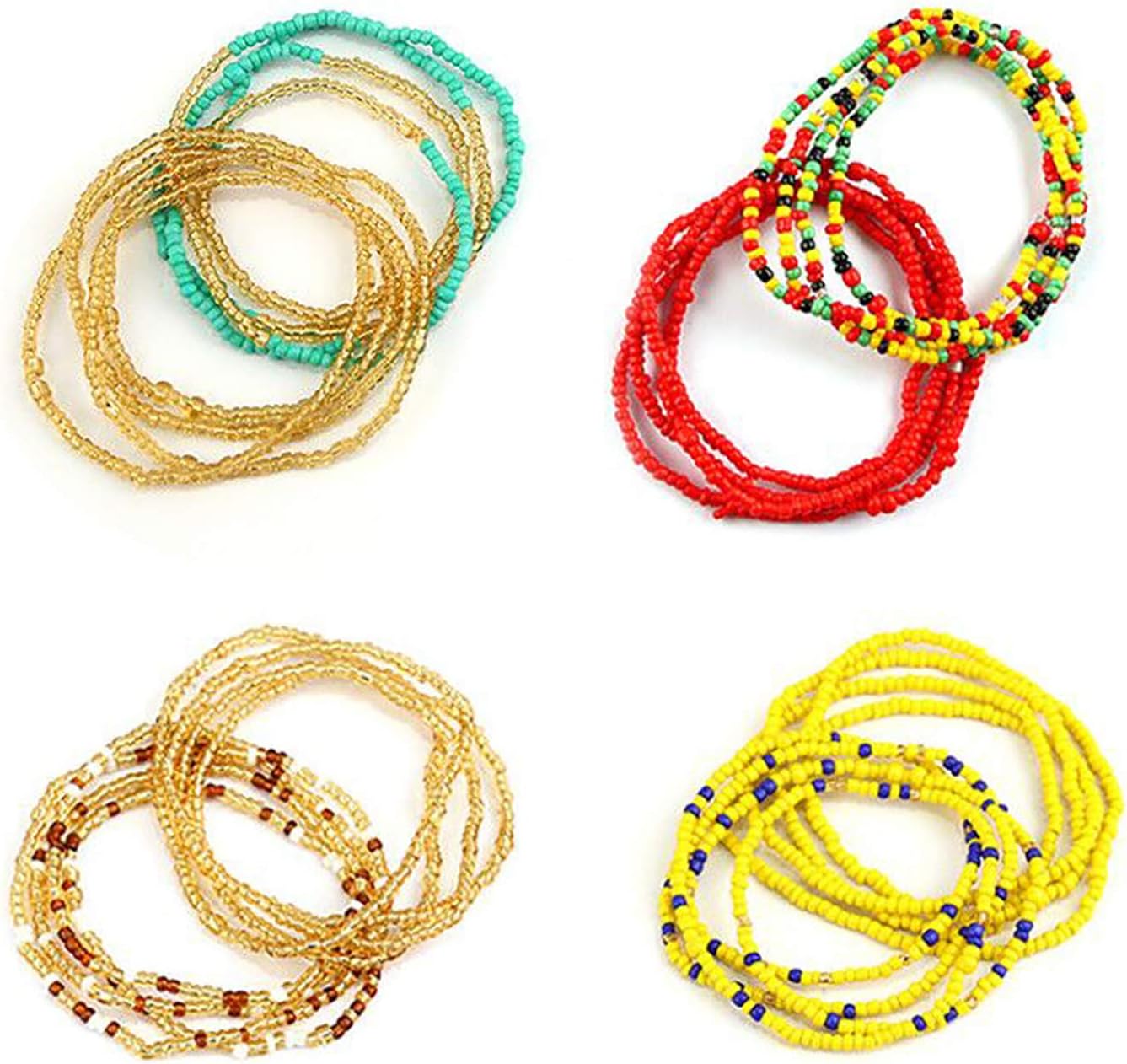 Colorful Elastic Belly Waist Beads Chains Body Chain Set Beach Bikini ...
