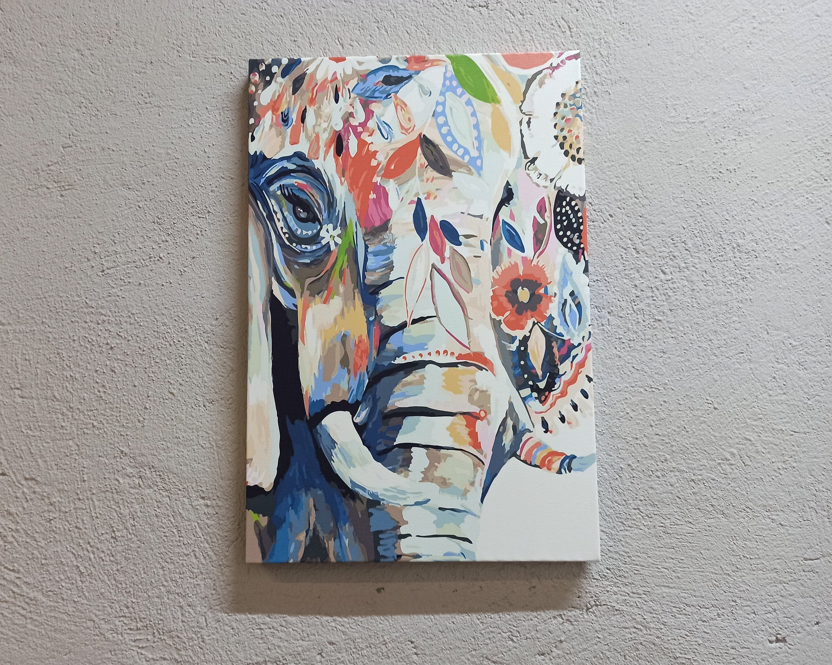 Colorful Elephant Artwork, Contemporary Canvas Poster, Modern Canvas ...