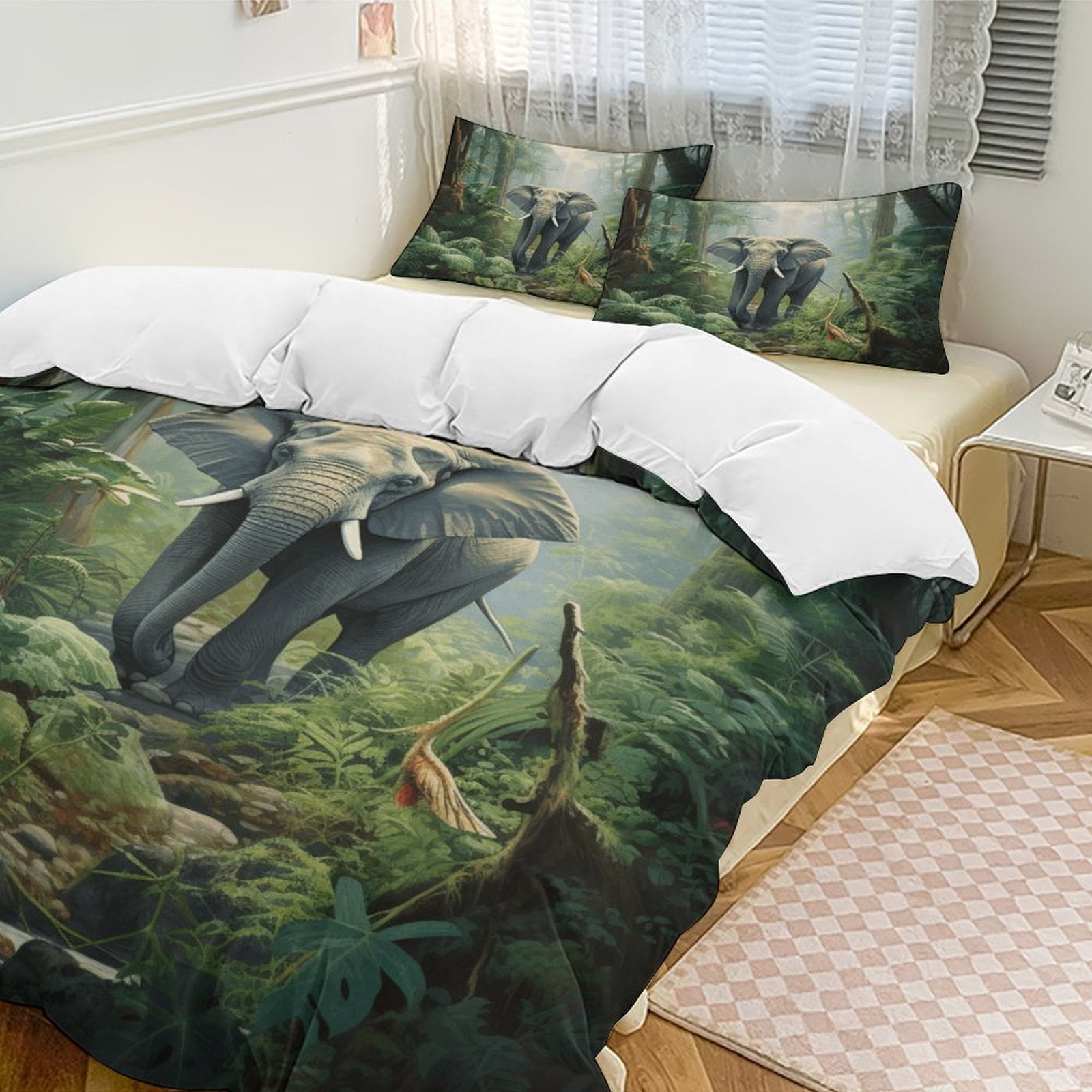Colorful Elephant Flower 3D Duvet Cover Set Quilt Cover Theme of Kid ...