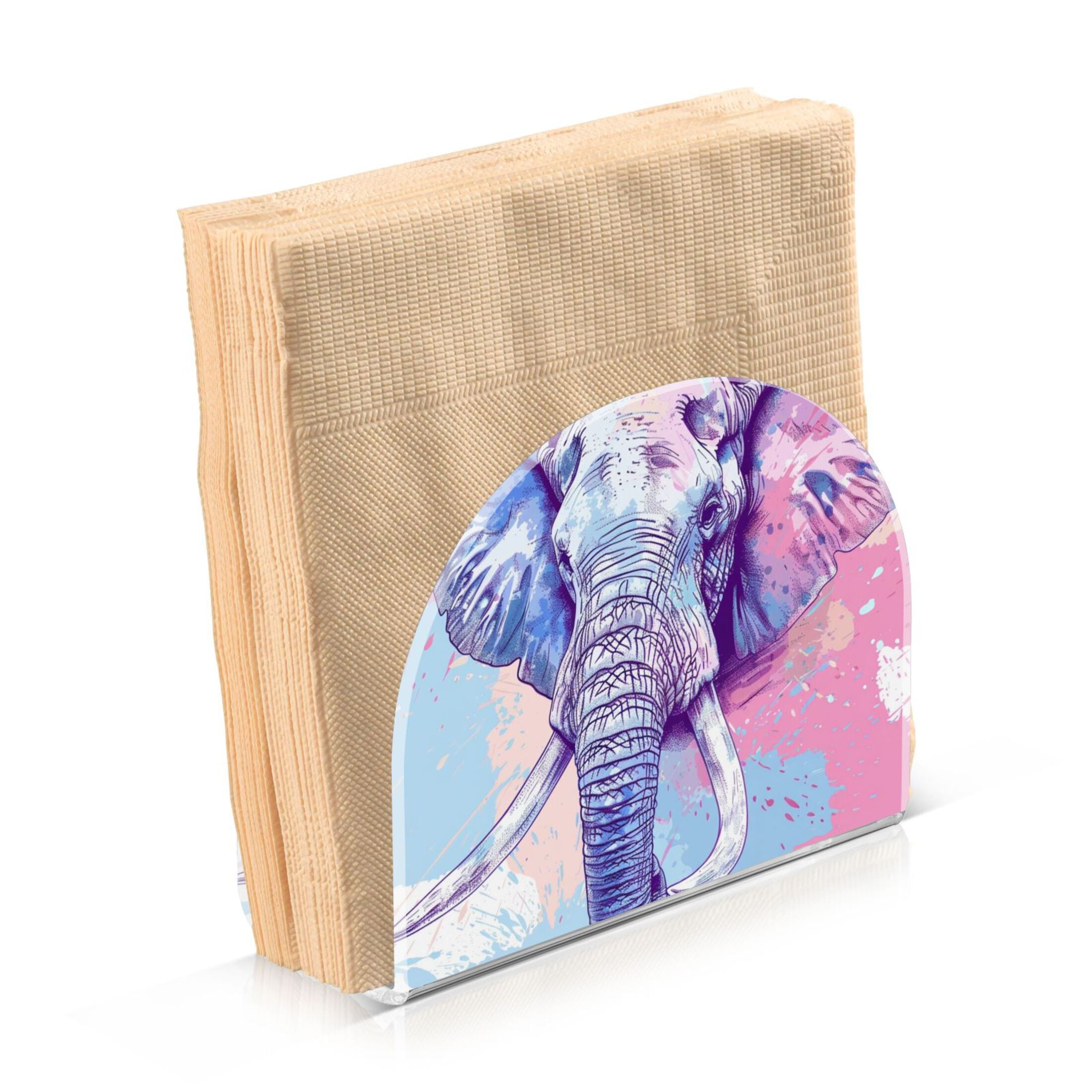 Colorful Elephant Head Napkin Holder for Table Acrylic Clear Tissue ...